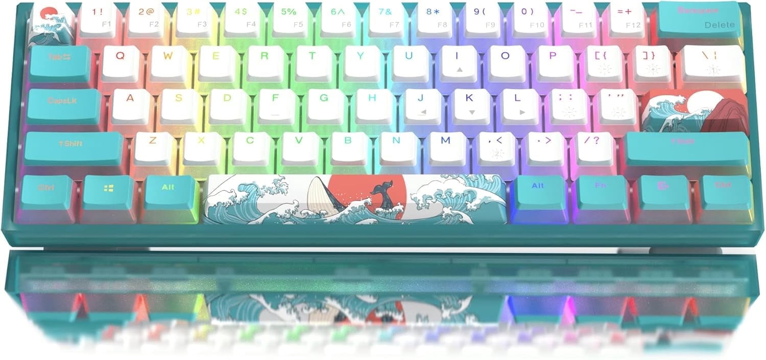 WK61 Wired Gaming Keyboard, 60% Percent RGB Backlit Mechanical Keyboard ...