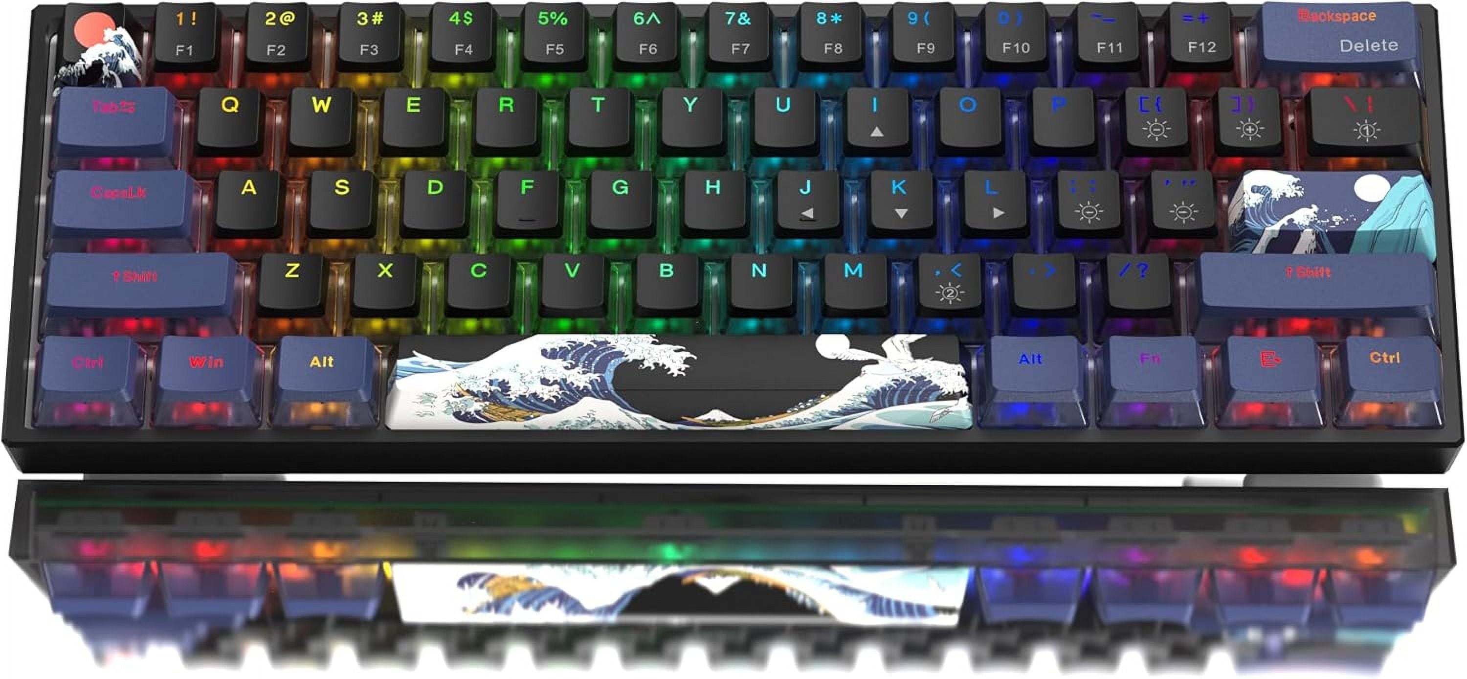 WK61 Wired Gaming Keyboard, 60% Percent RGB Backlit Mechanical Keyboard ...
