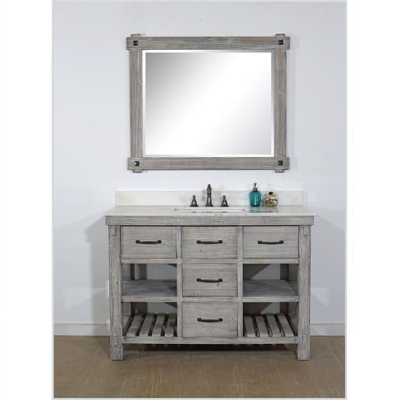 WK8248-G-AP TOP 48 in. Rustic Solid Fir Single Sink Vanity in Grey ...