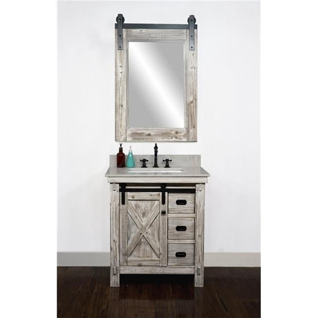 WK8530-W-AP TOP 30 in. Rustic Solid Fir Barn Door Style Single Sink ...