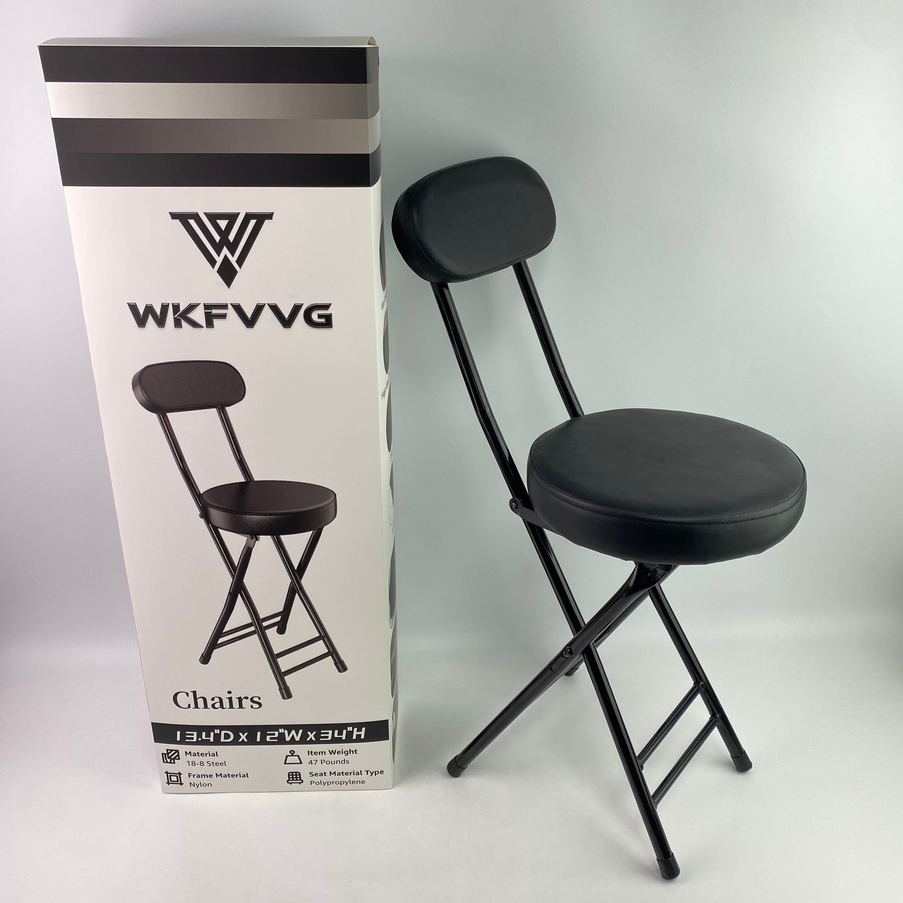 WKFVVG Chairs,Cushioned Padded Folding Chairs,23.6-Inch Counter Height ...