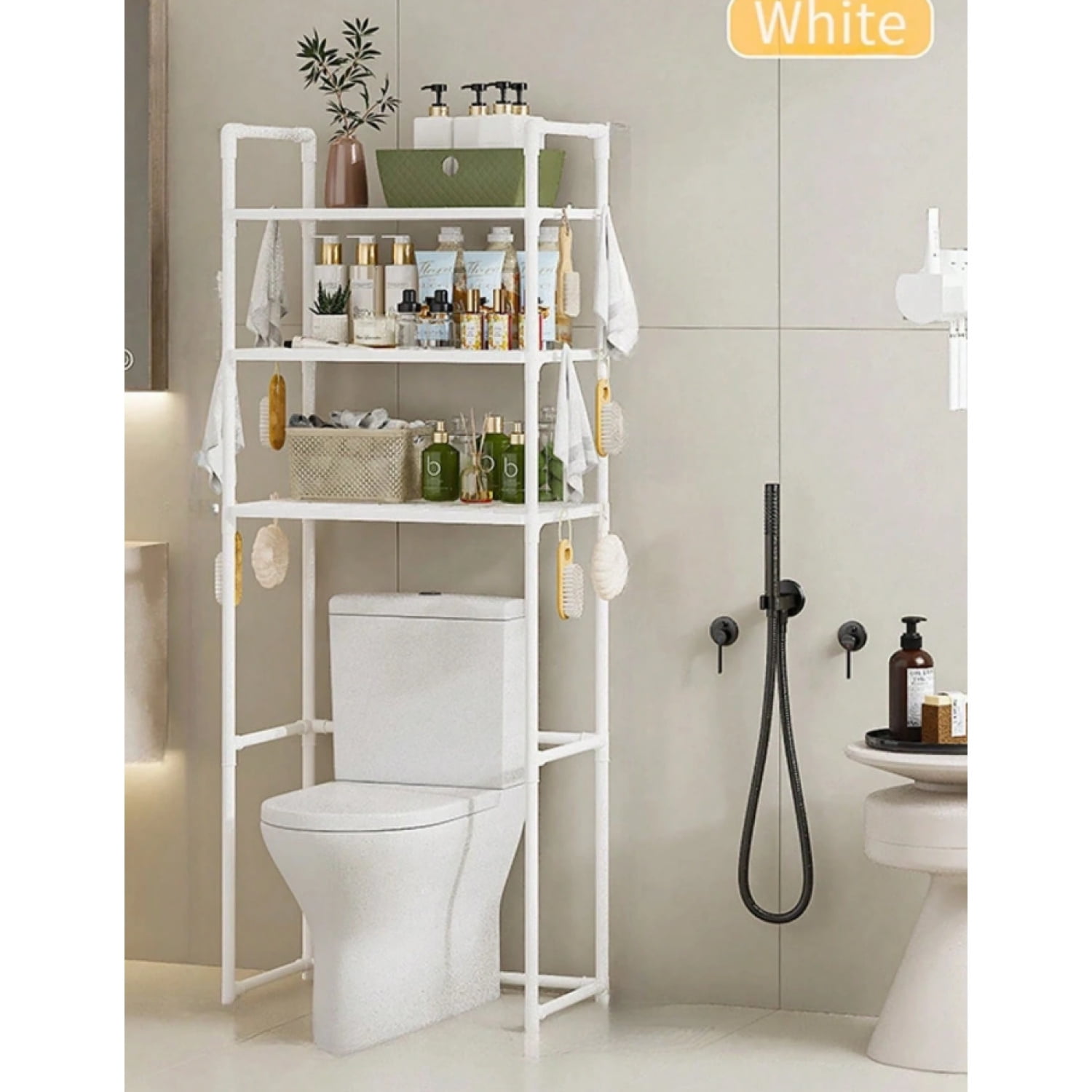 WKGDAUAMFXPRack Above 3-Layer Toilet, 1 Space Saving Metal Bathroom ...