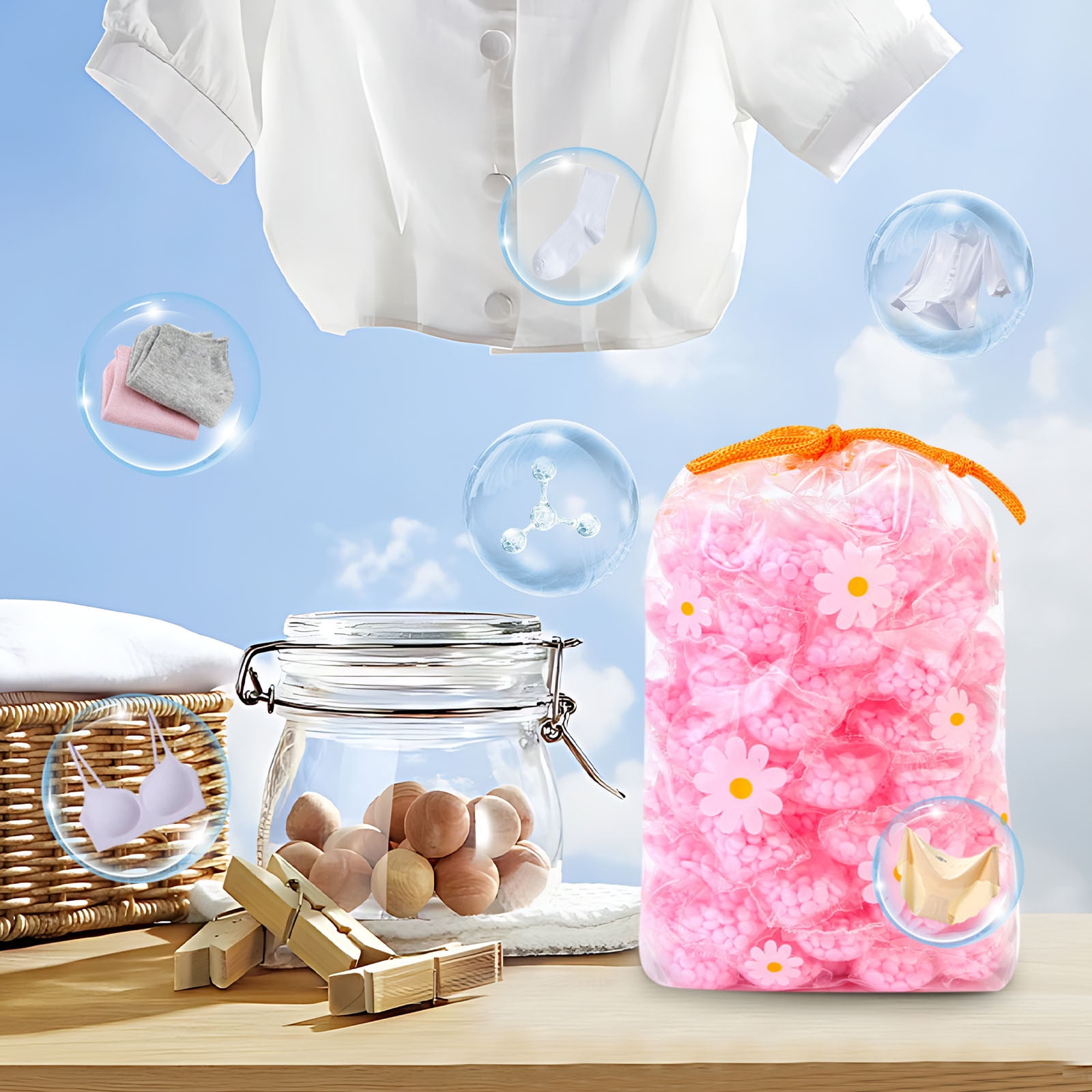 WKSCLPAI 50Pcs Scented Beads Laundry,Laundry Amplifier,Long Lasting ...