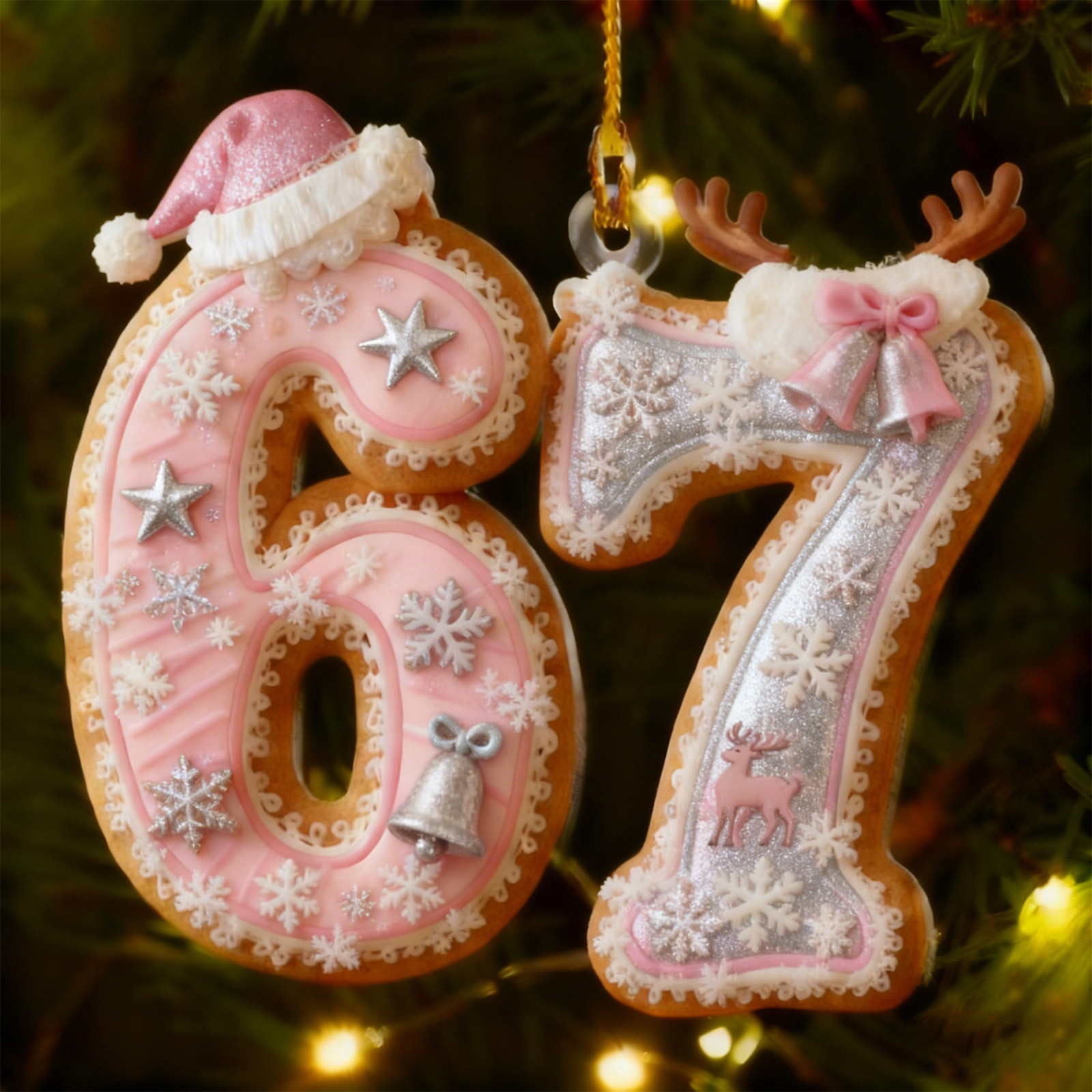 WKSCLPAI 67 Christmas Ornament, Funny 67 Small Acrylic Decorations for ...