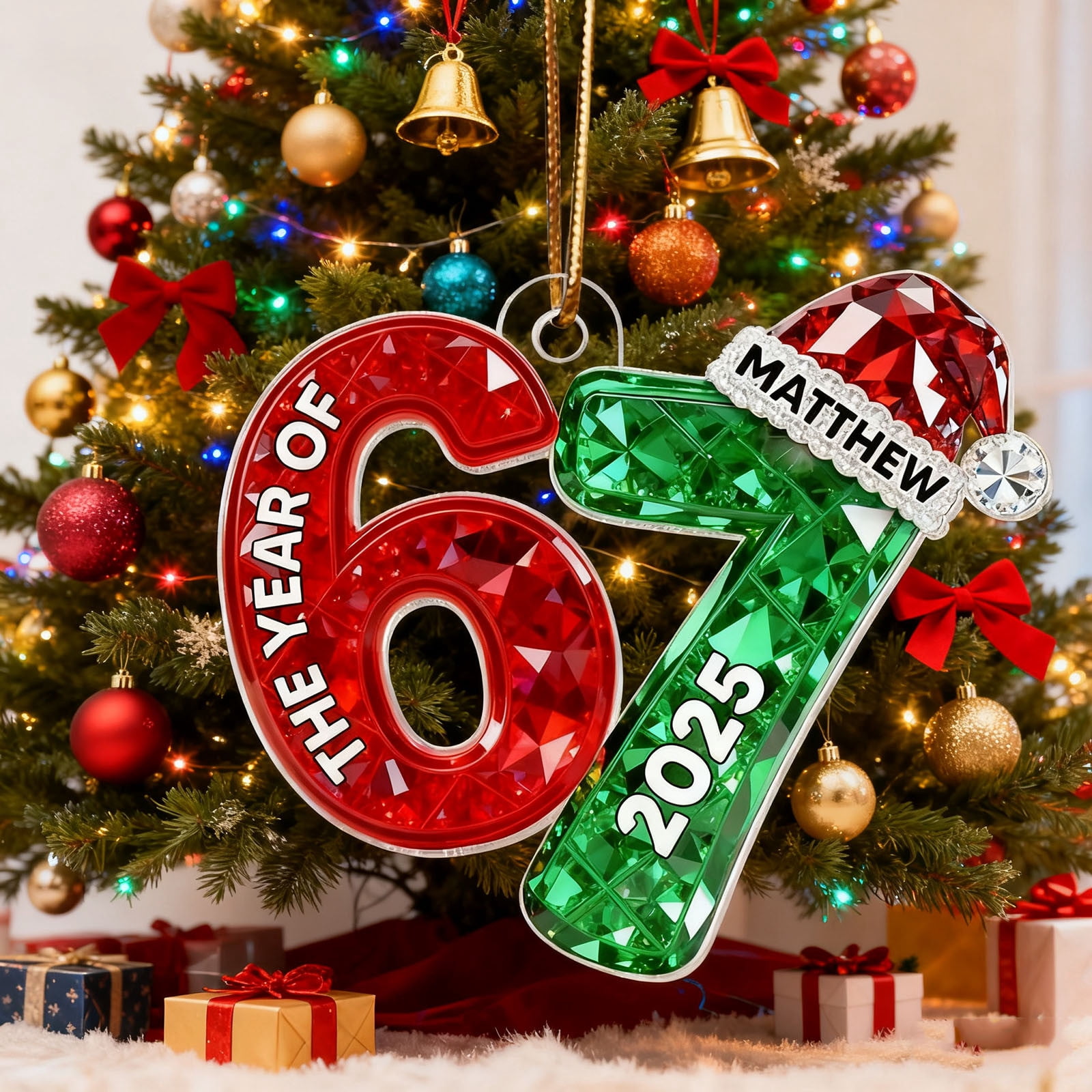 WKSCLPAI 67 Christmas Ornament, Funny 67 Small Acrylic Decorations for ...