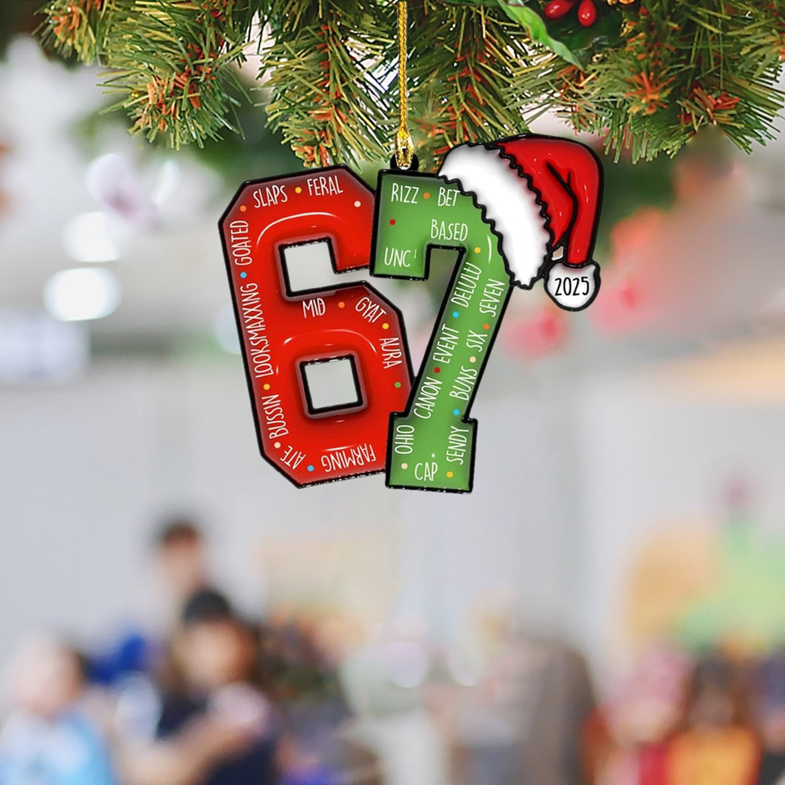 WKSCLPAI 67 Christmas Ornament, Funny 67 Small Acrylic Decorations for ...