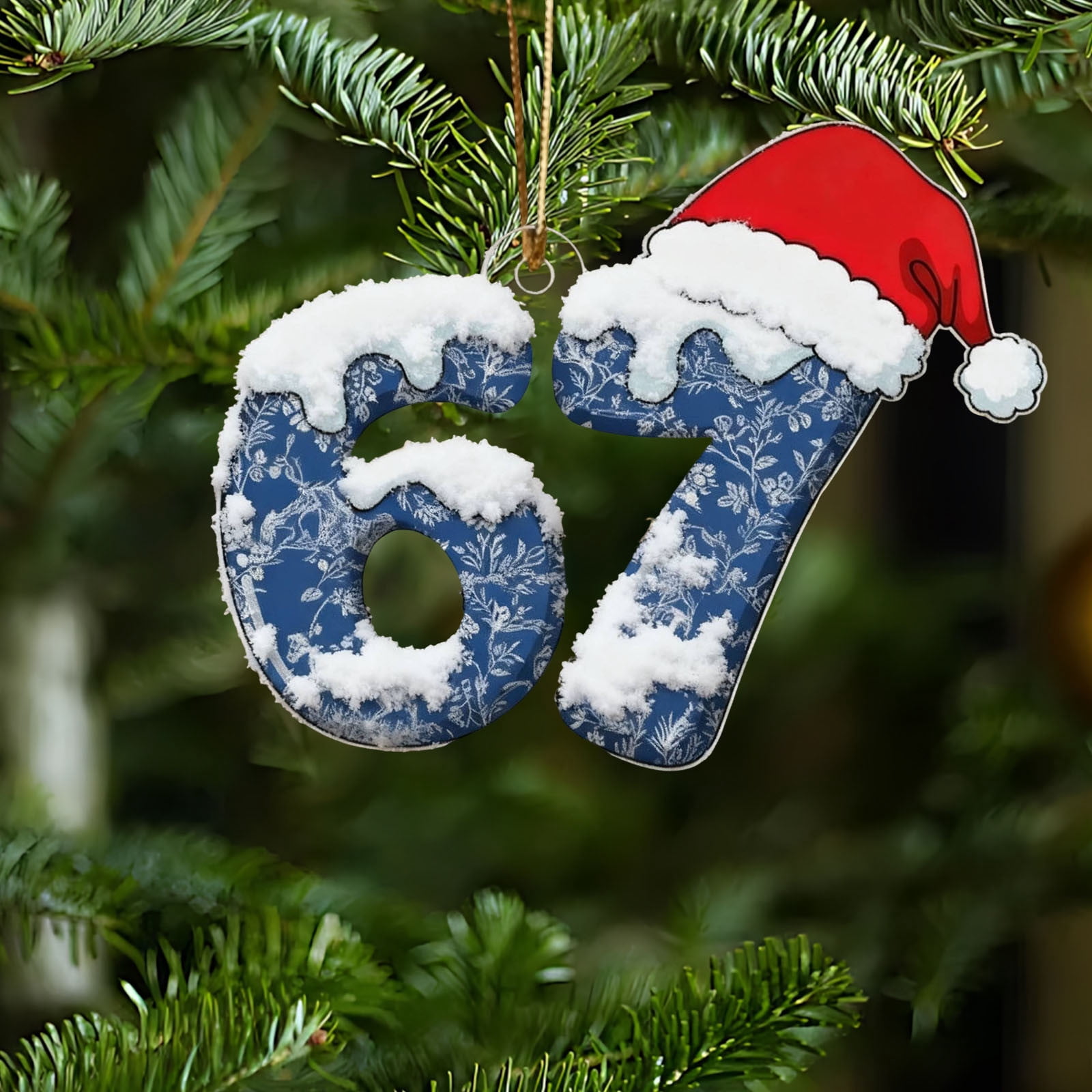 WKSCLPAI 67 Christmas Ornament, Funny 67 Small Acrylic Decorations for ...