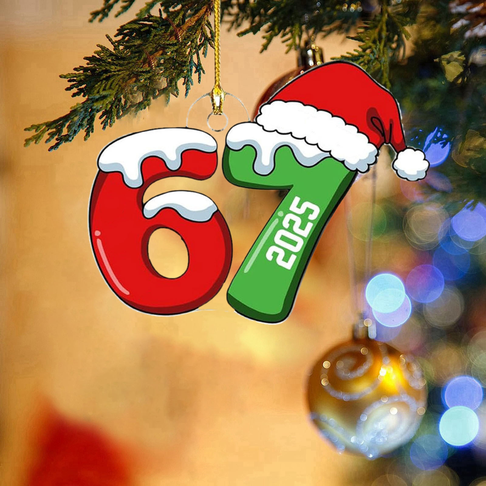 WKSCLPAI 67 Christmas Ornament, Funny 67 Small Acrylic Decorations for ...