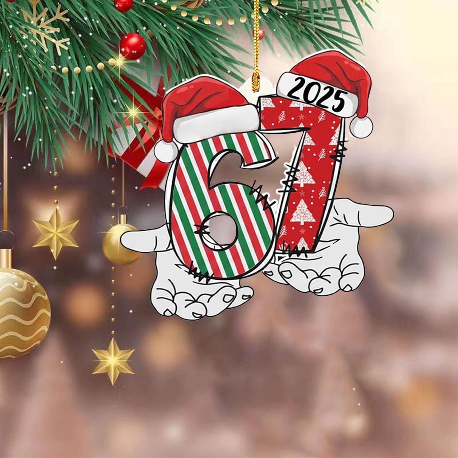 WKSCLPAI 67 Christmas Ornament, Funny 67 Small Acrylic Decorations for ...