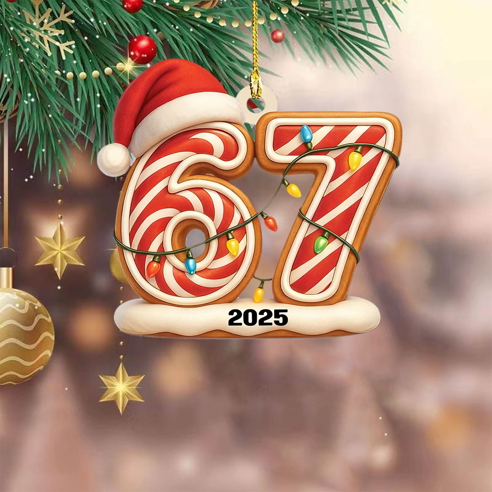 WKSCLPAI 67 Christmas Ornament, Funny 67 Small Acrylic Decorations for ...