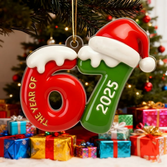 WKSCLPAI 67 Christmas Ornament, Funny 67 Small Acrylic Decorations for ...