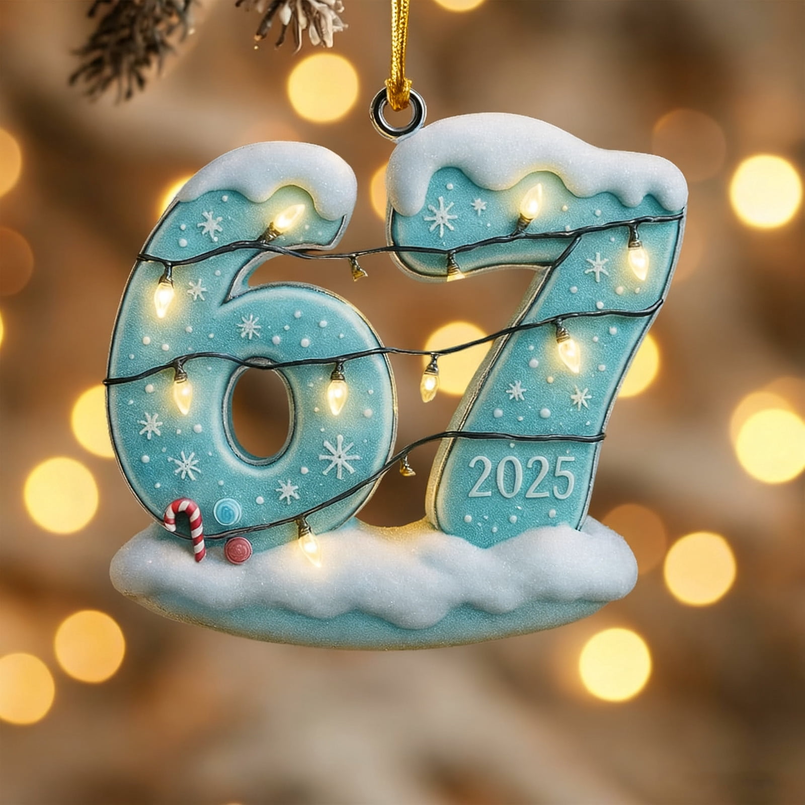 WKSCLPAI 67 Christmas Ornament, Funny 67 Small Acrylic Decorations for ...