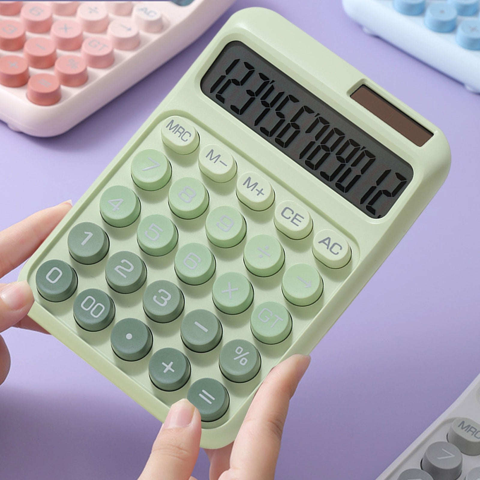 WKSCLPAI Battery and Solar Dual Power Calculator, Portable Desktop ...