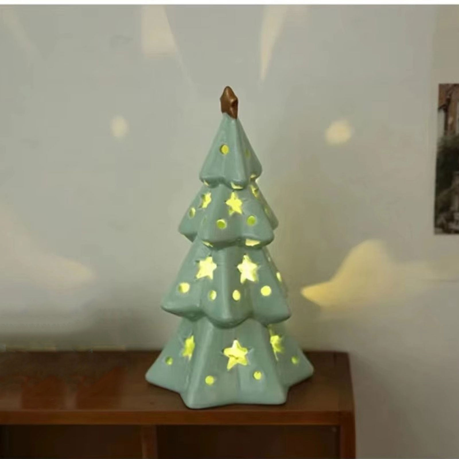 WKSCLPAI Christmas Night Light,Ceramic Christmas Tree,Holiday Night ...