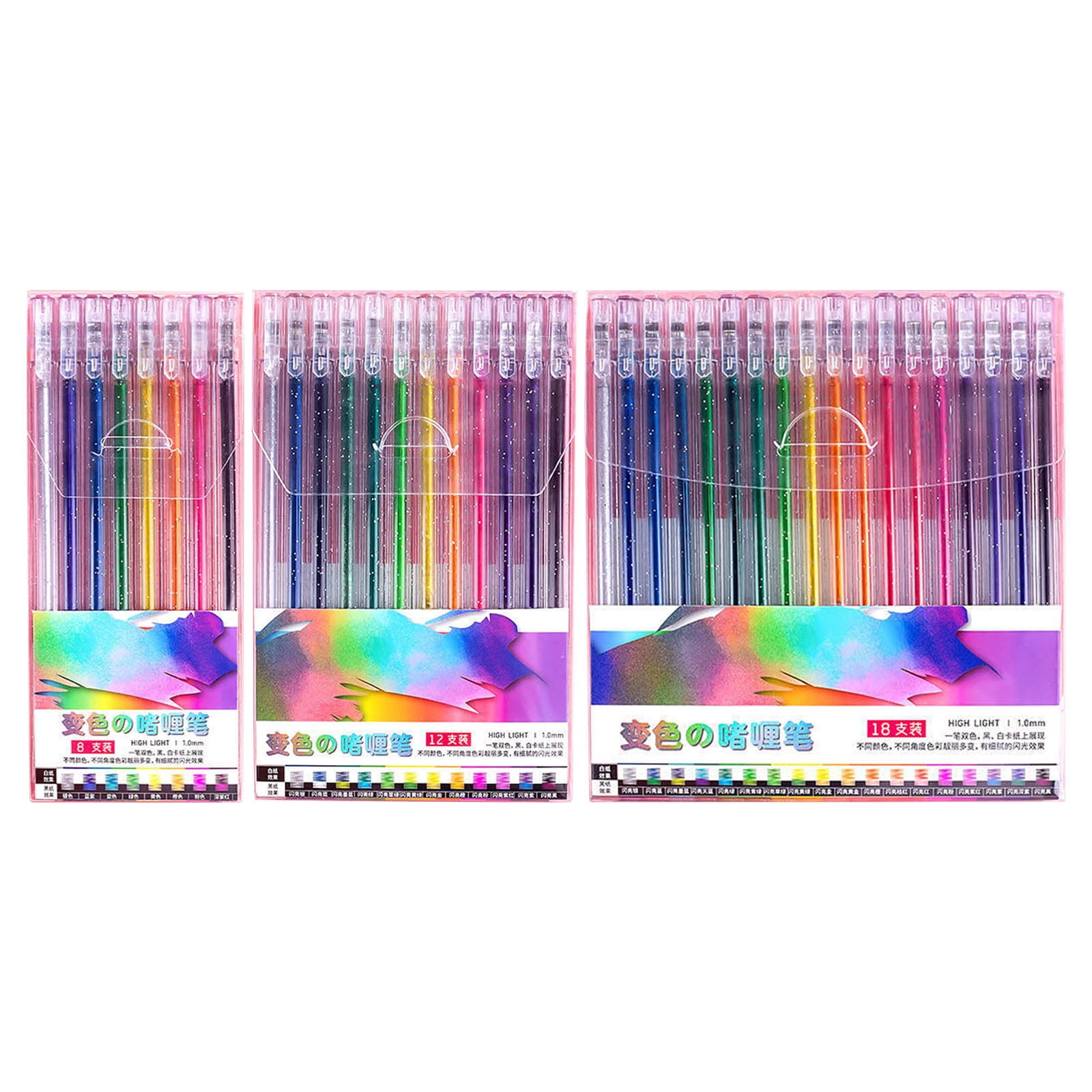 WKSCLPAI Colorful Highlighter Gel Pens Set of 12, 1 MM Point Magic ...