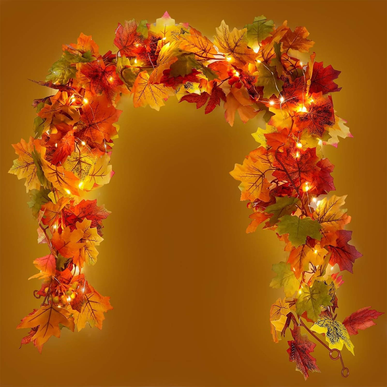 WKSCLPAI Fall Decorations for Home Maple Leaf Lights, 6 Ft LED Battery ...