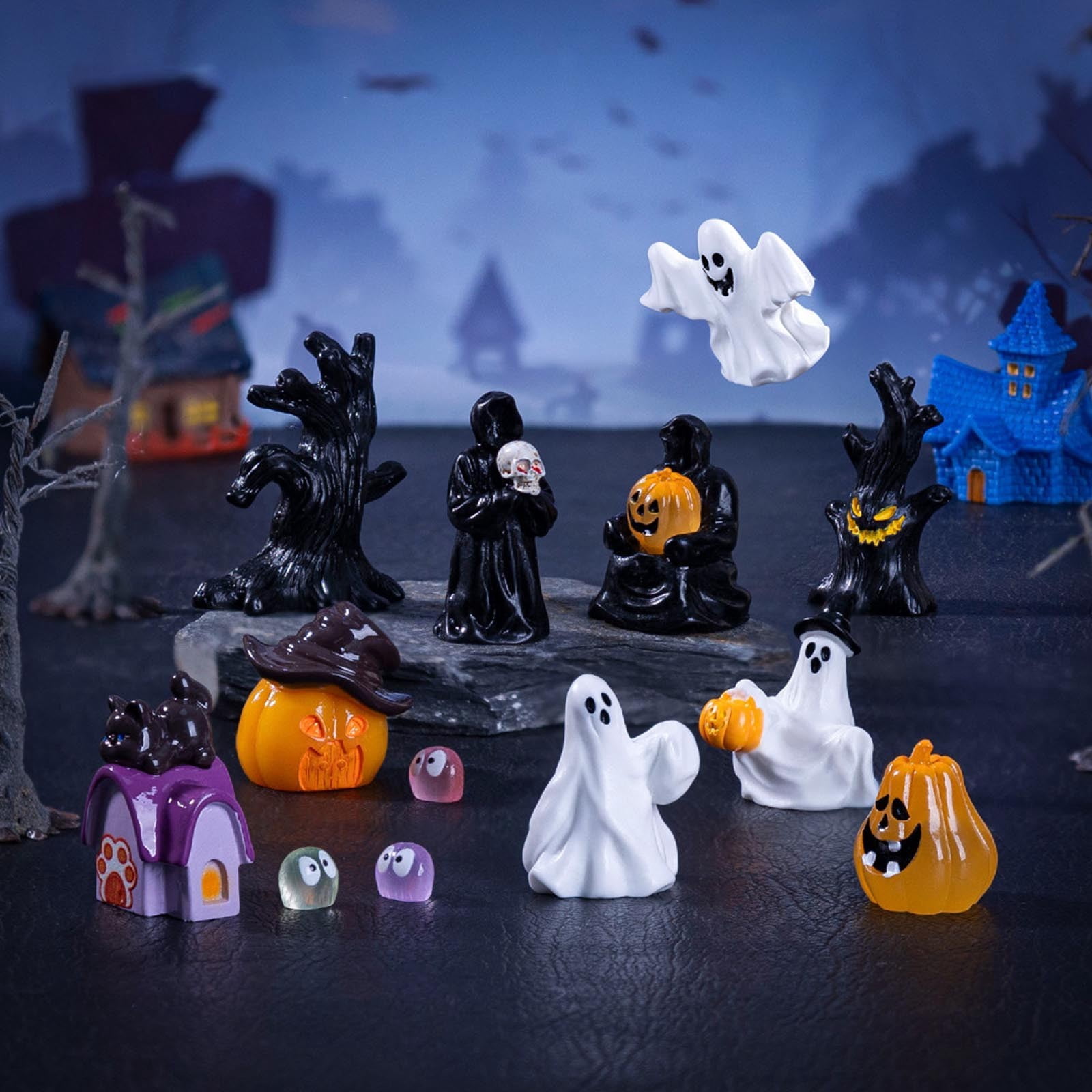 WKSCLPAI Halloween Miniatures Figures Mini Resin Figurines for ...
