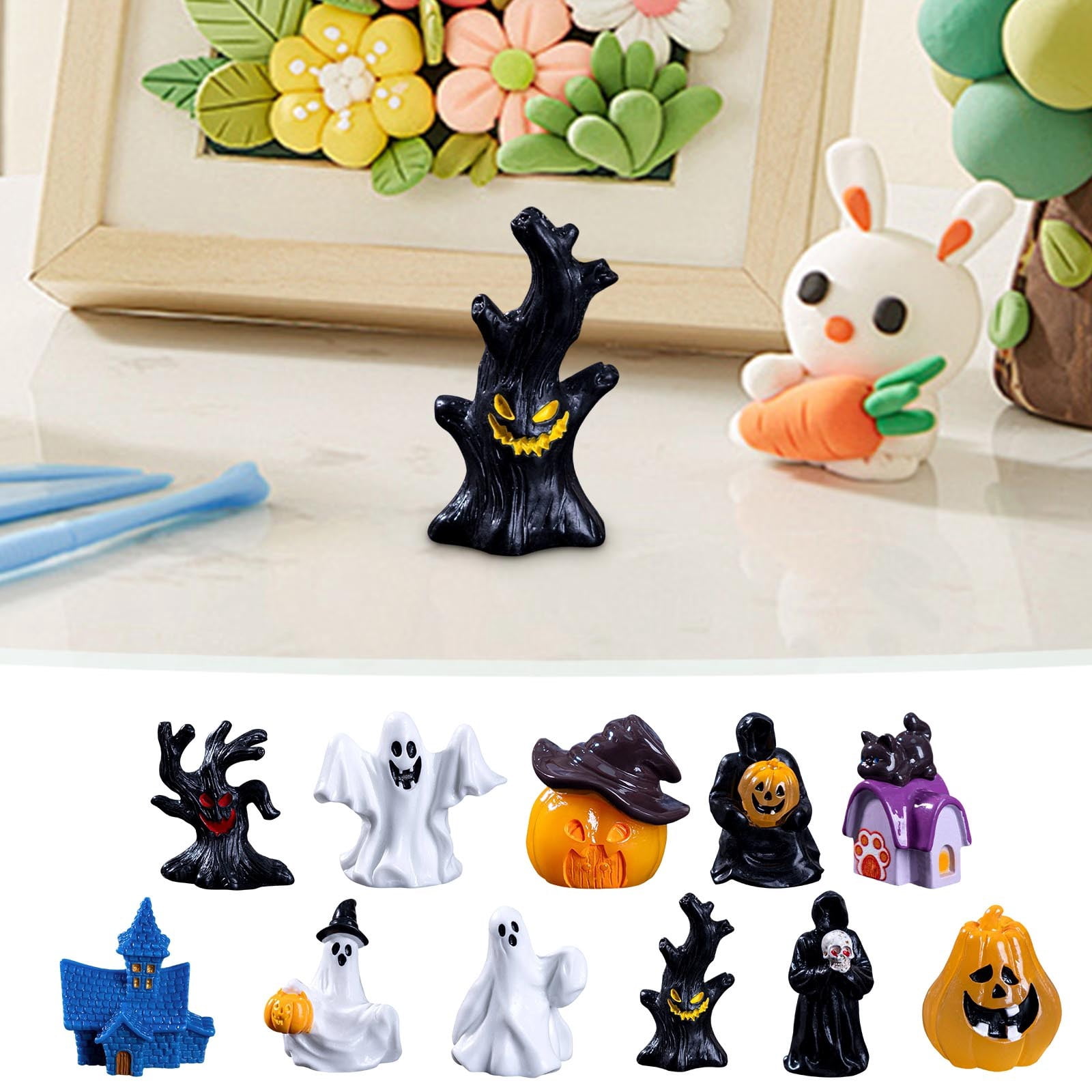 WKSCLPAI Halloween Miniatures Figures Mini Resin Figurines for ...