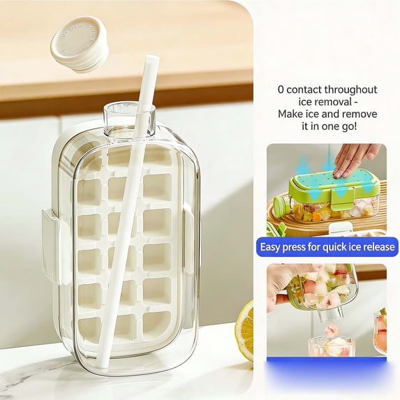 WKSCLPAI Ice Cube Tray Press Type 800ml 18-Cell BPA-Free Food Grade ...