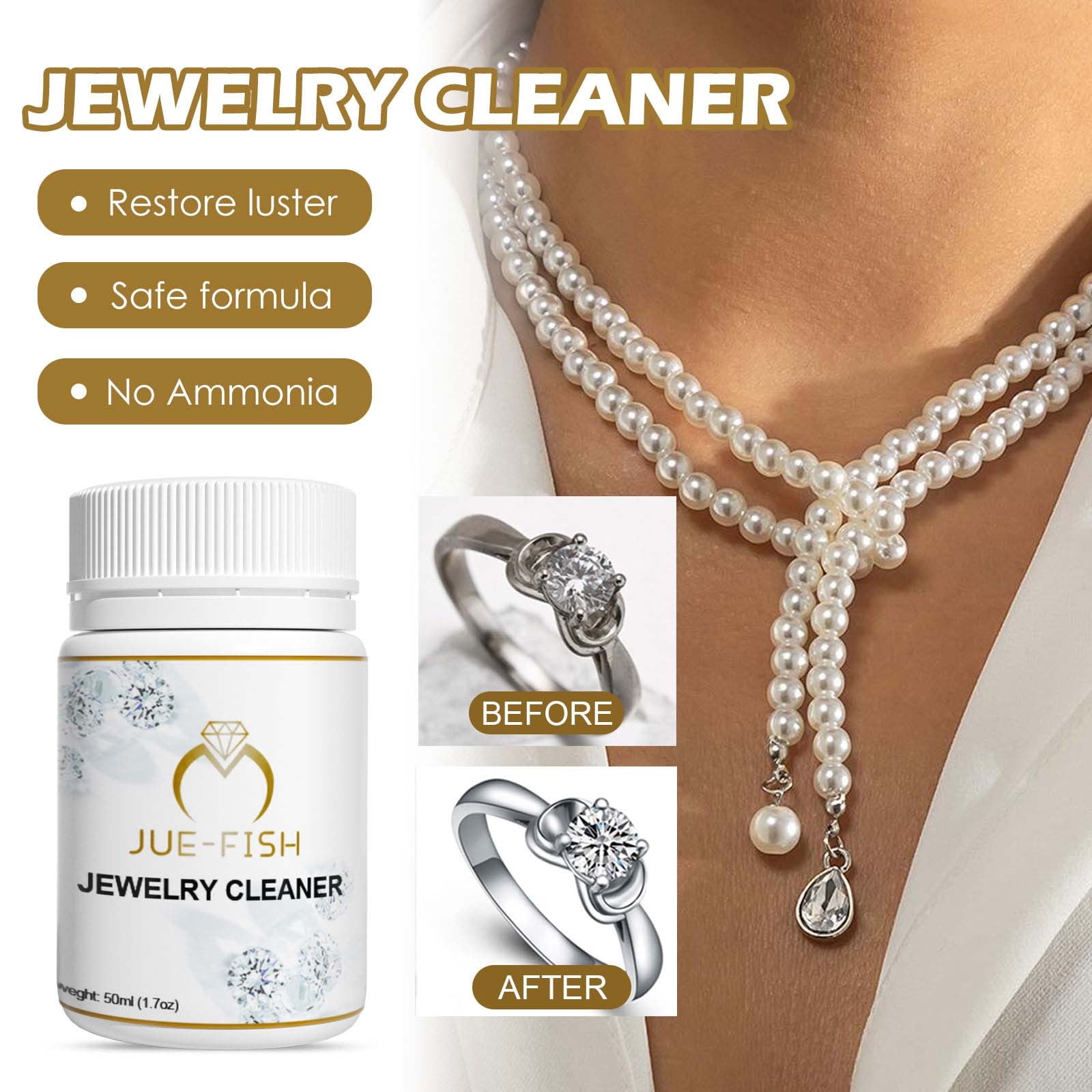 WKSCLPAI Jewelry Cleaner Solution Kit,Safe for Gold,Silver,Diamonds ...