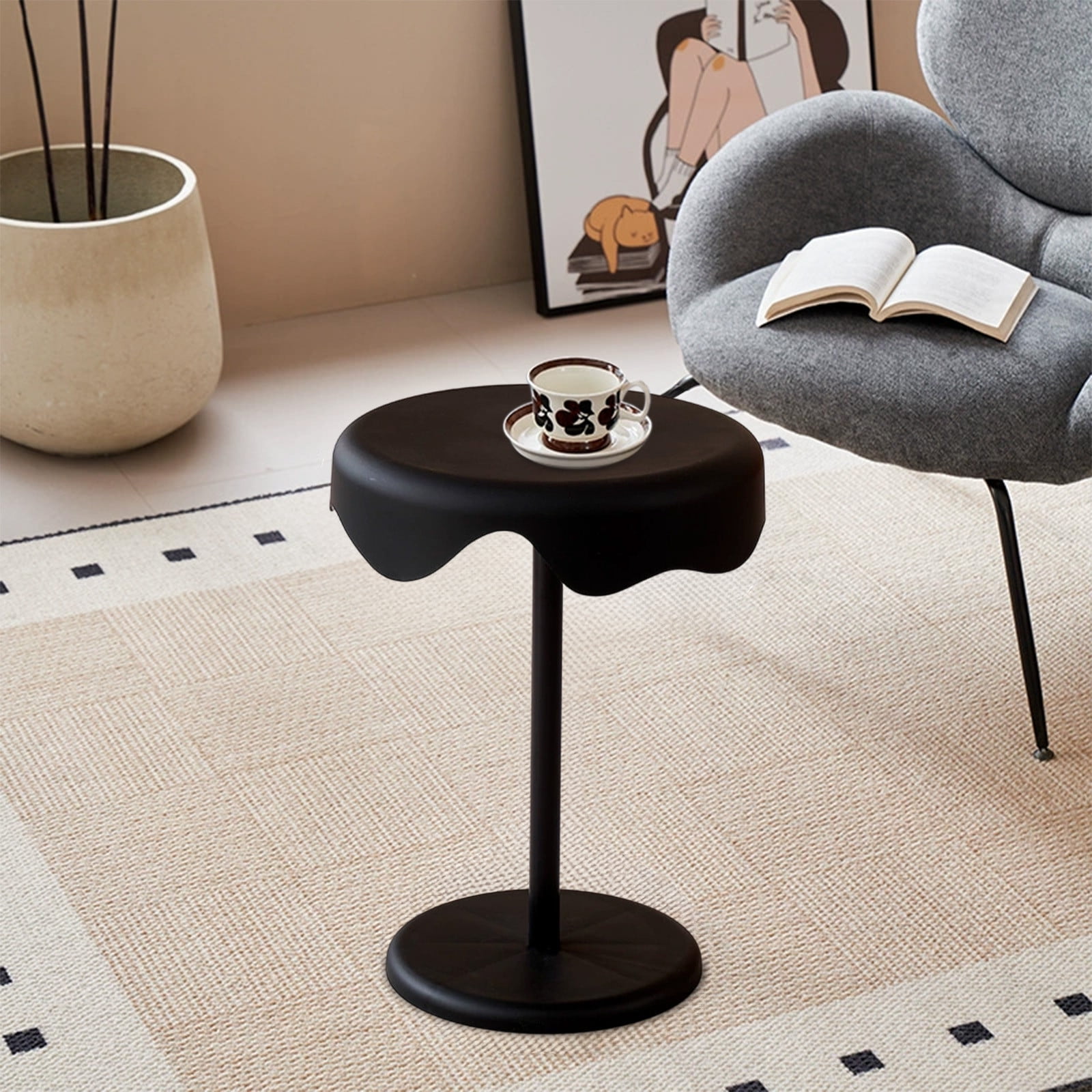 WKSCLPAI Mini Coffee Table,Mobile Bedside Side Table,Tatami Tea Table,Small Shelves for Small ...