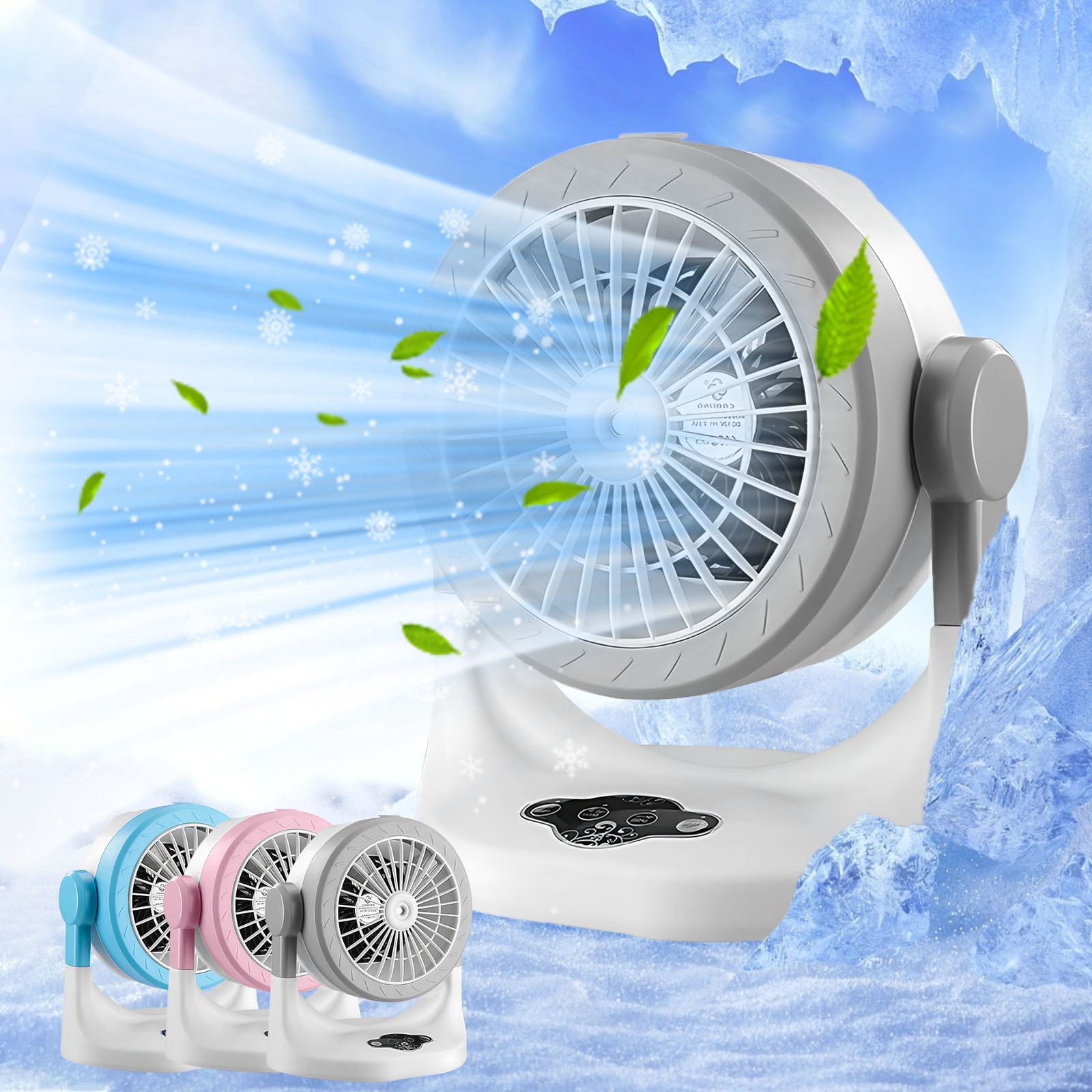 WKSCLPAI Mini Cooling Fan with Colorful LED Lights,Portable Evaporative Air Conditioner,Usb ...