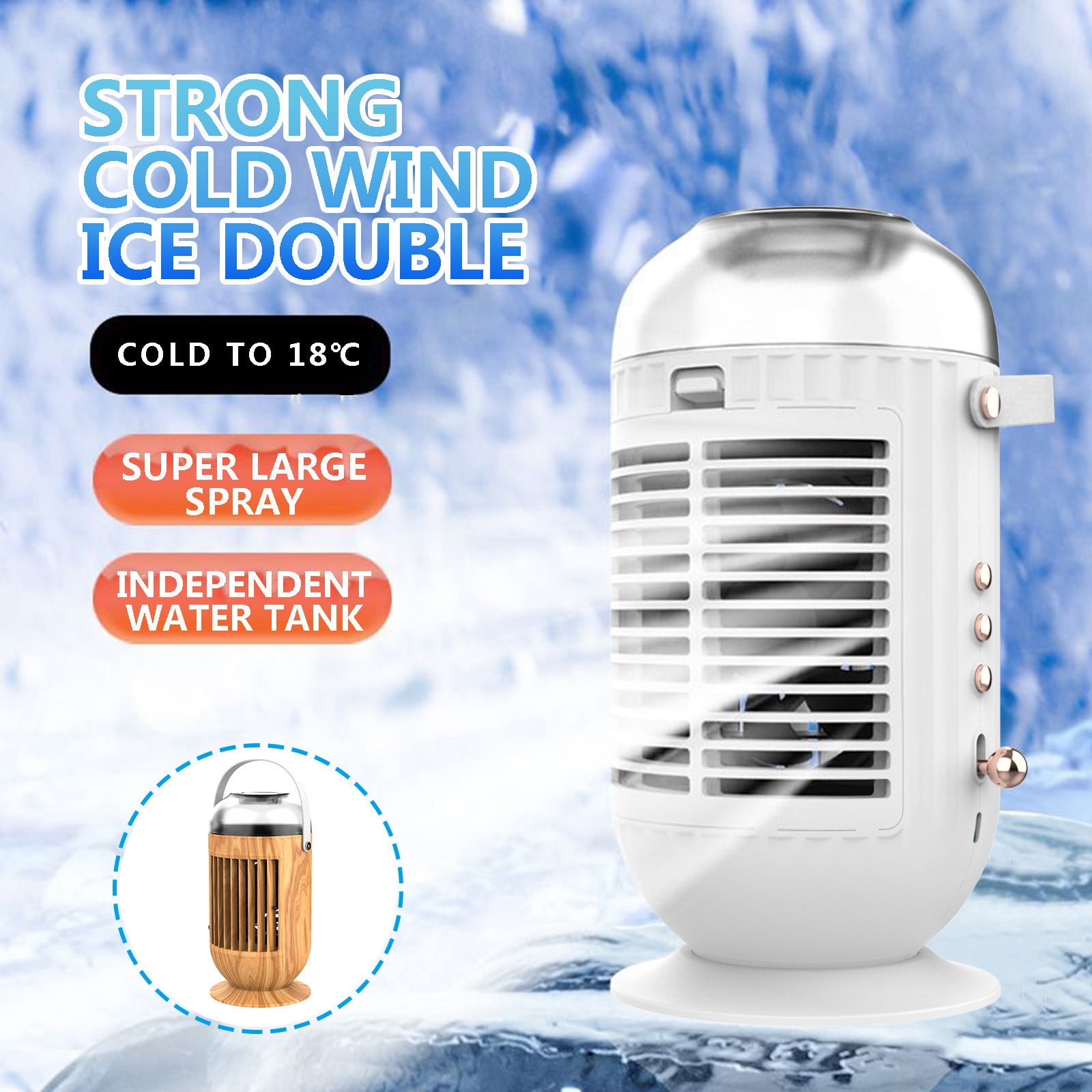 WKSCLPAI Portable Cold Spray Fan,Mini Tower Air Conditioner Fans,3 ...