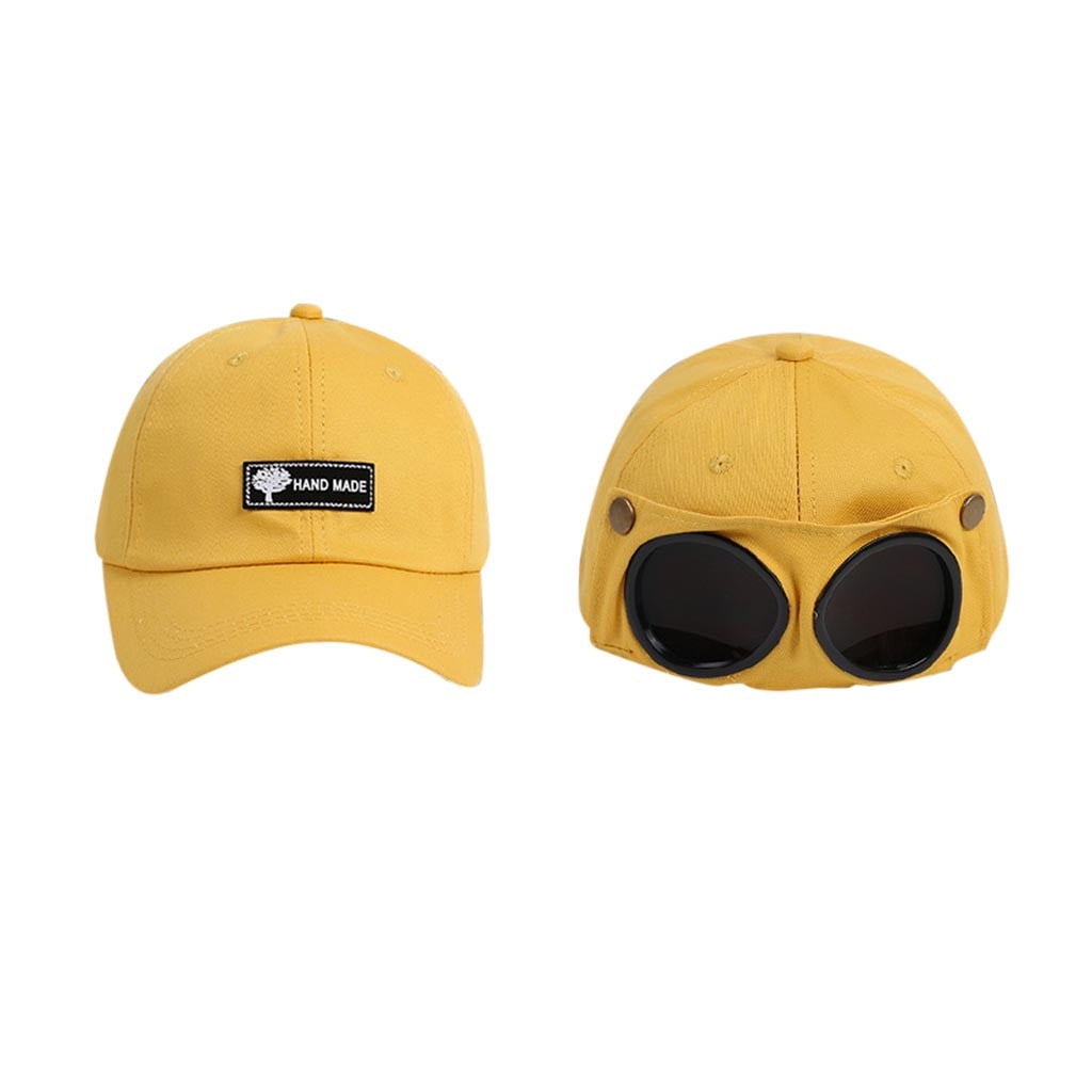 WKSCLPAI Retro Aviator Hat with Glasses Peaked Cap Sunglasses Baseball ...
