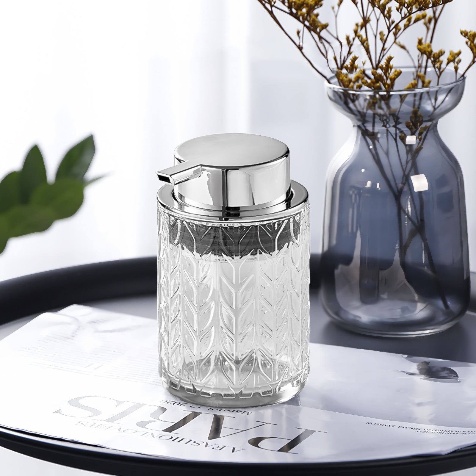 WKSCLPAI Vintage Glass Foam Soap Dispenser for Bathroom & Kitchen ...