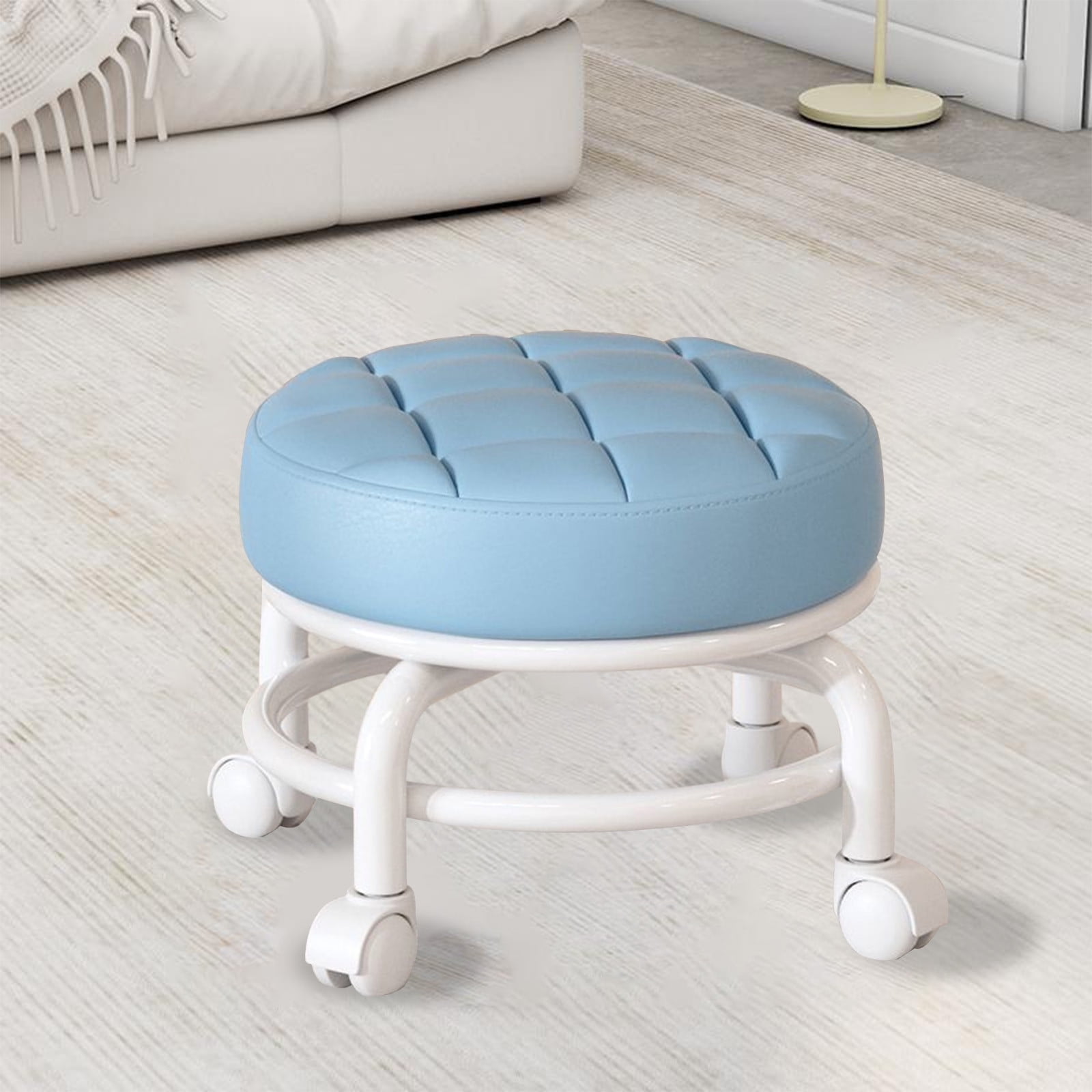 WKSCLPAI Wheeled Low Stool For Home,Short Stool With 360° Swivel Wheels ...