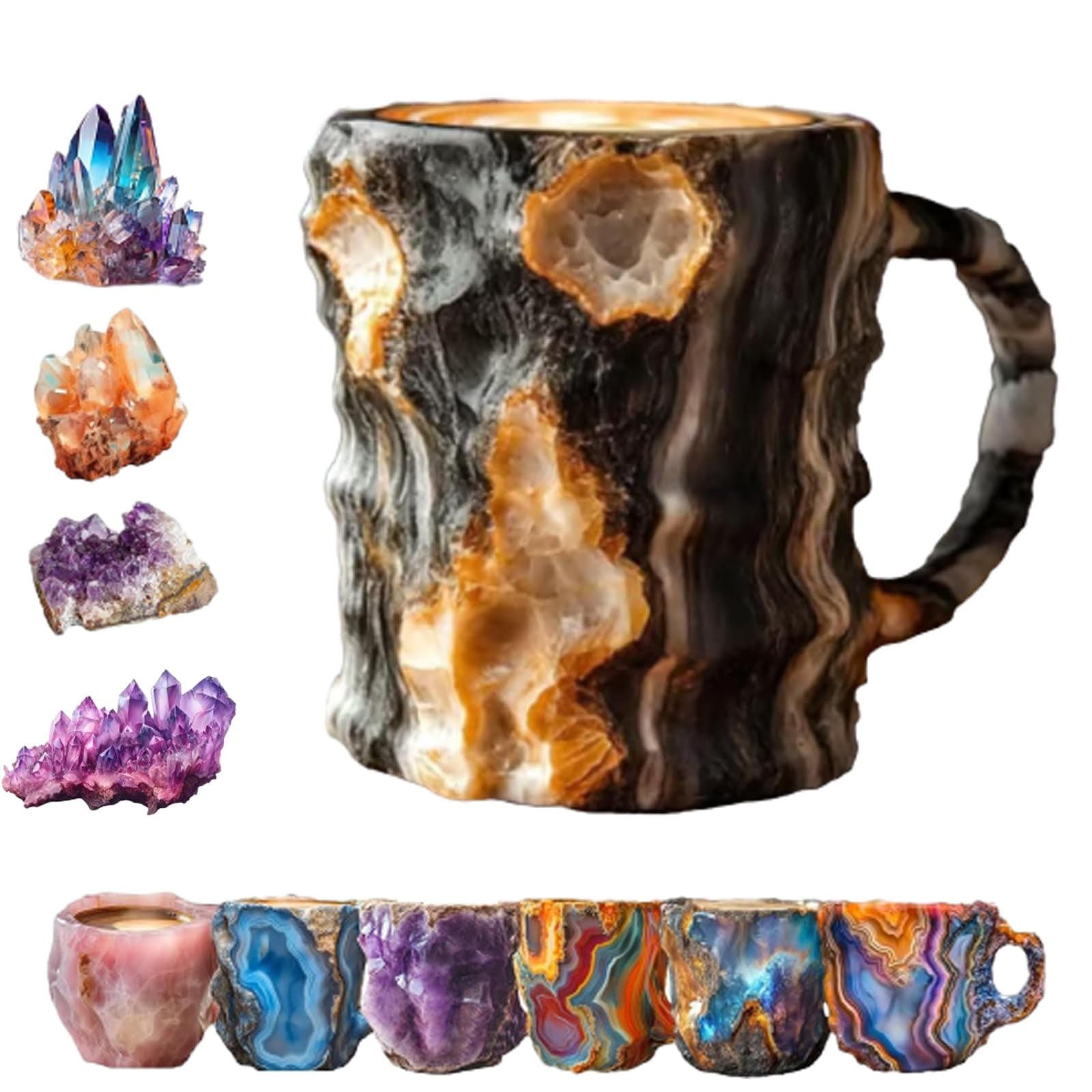 WKZZ Mugs, Mineral Crystal Coffee Mugs, Luxury Gemstone Mugs, Mugs ...
