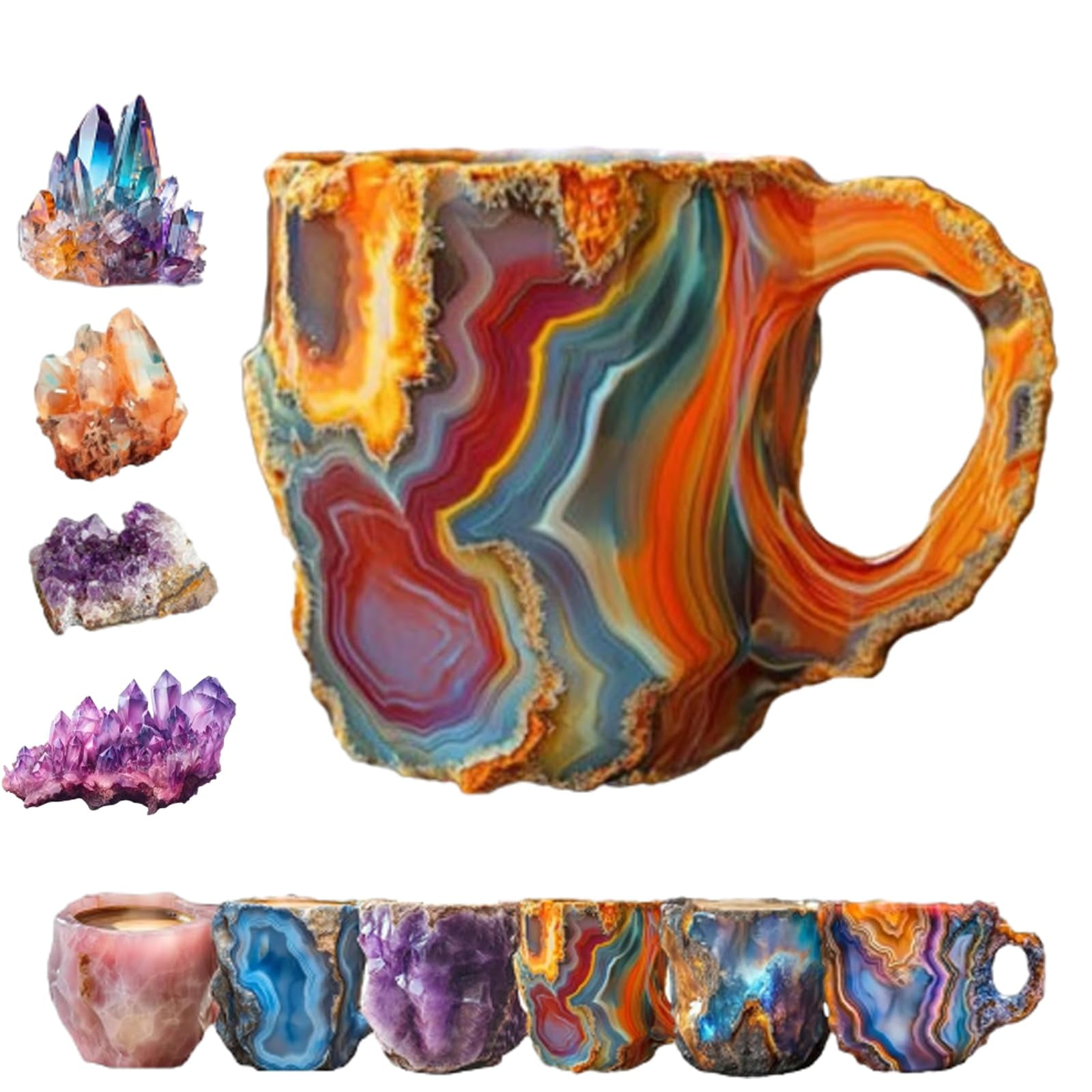 WKZZ Mugs, Mineral Crystal Coffee Mugs, Luxury Gemstone Mugs, Mugs ...