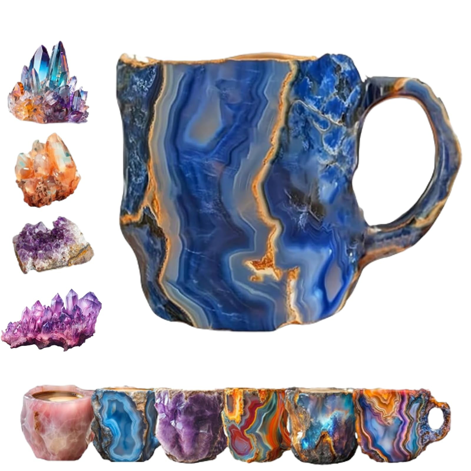WKZZ Mugs, Mineral Crystal Coffee Mugs, Luxury Gemstone Mugs, Mugs ...