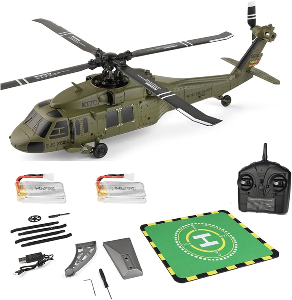 WL K170 Black Hawk RC Helicopter for Adults, UH-60L 170 Size 2.4G 4CH ...