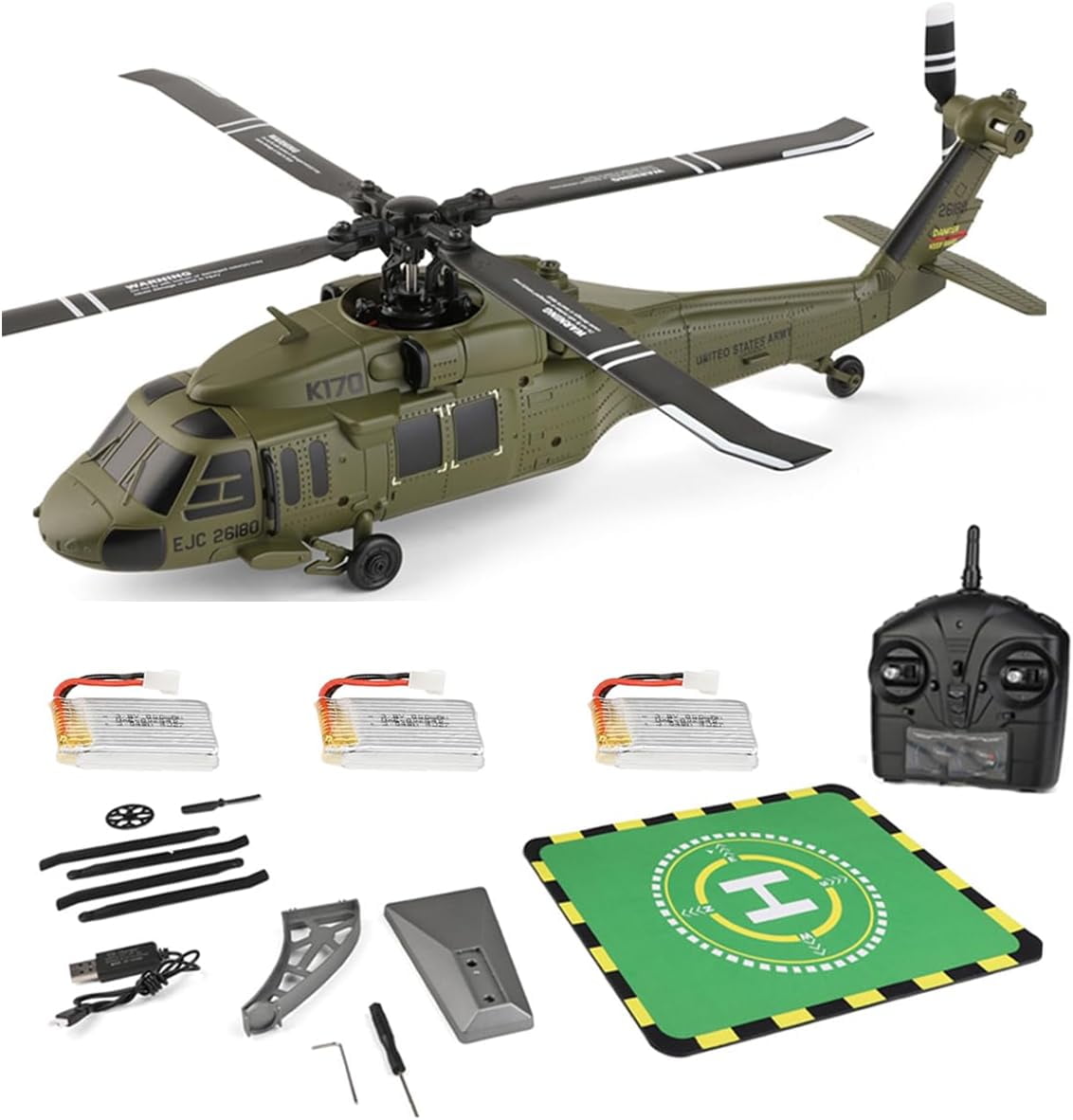 WL K170 Black Hawk RC Helicopter for Adults, UH-60L 170 Size 2.4G 4CH ...