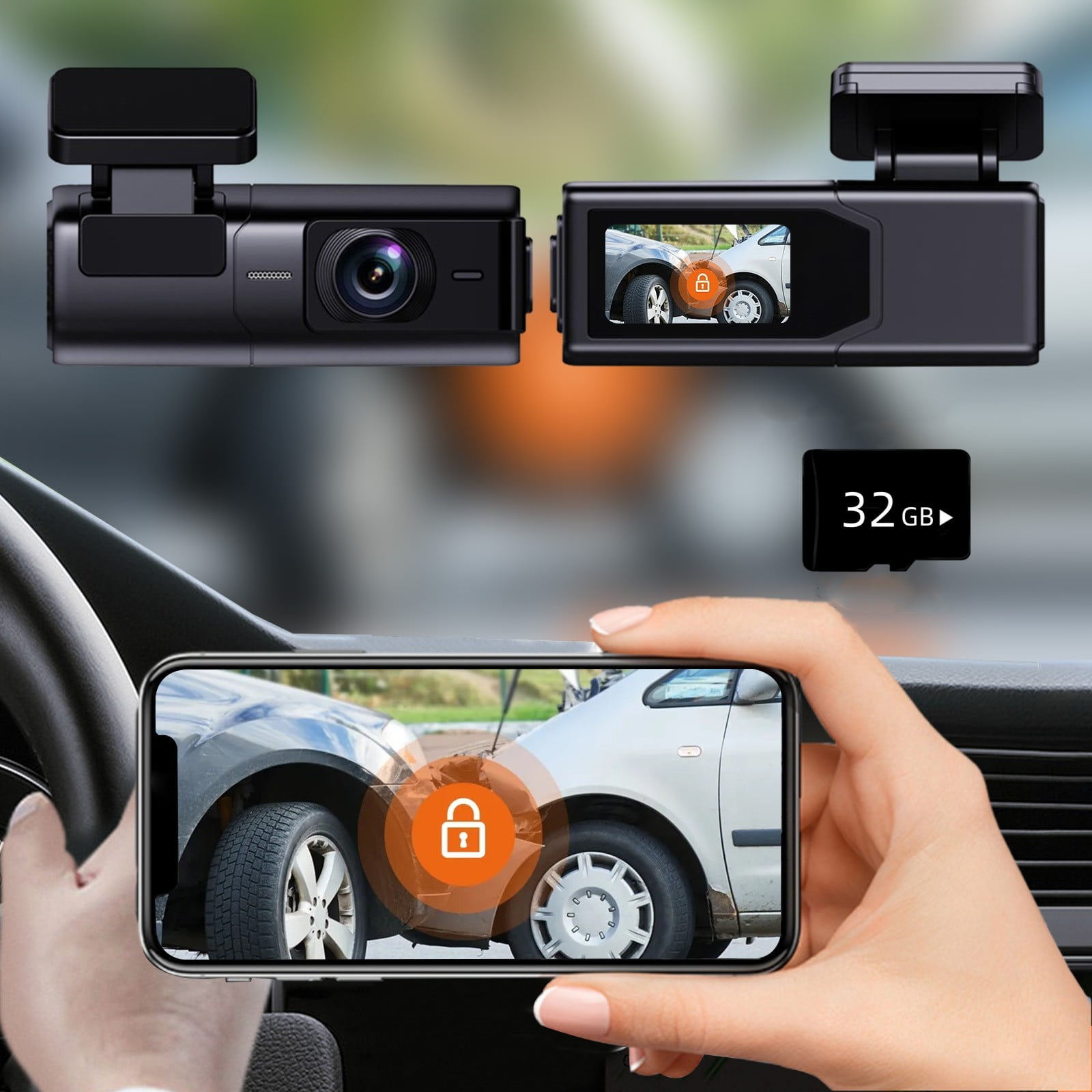 WLAGOOD Dash Cam Front and Rear,WiFi Car Recorder Car 2K HD 1296P Front ...