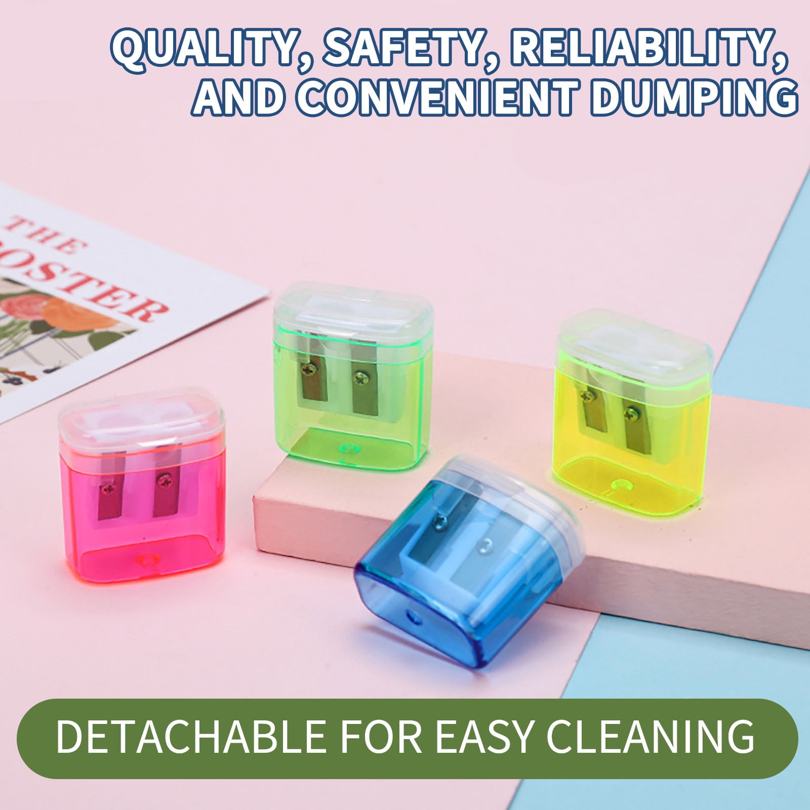 WLAGOOD Double Hole Manual Pencil Sharpener Set,Portable Color Pencil ...