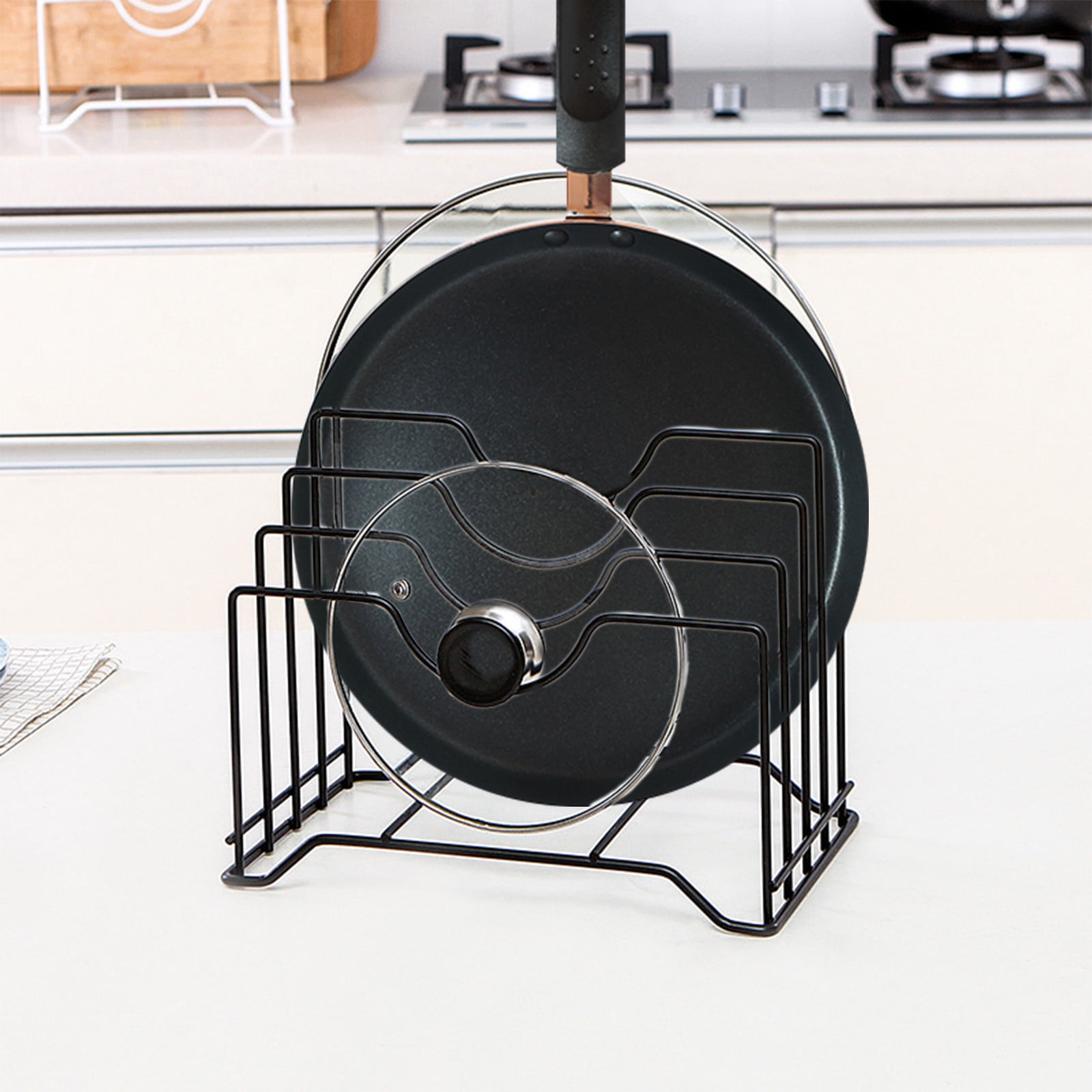 WLAGOOD Home on Clearance!Iron Multi-layer Pot Lid Storage Rack Thick ...
