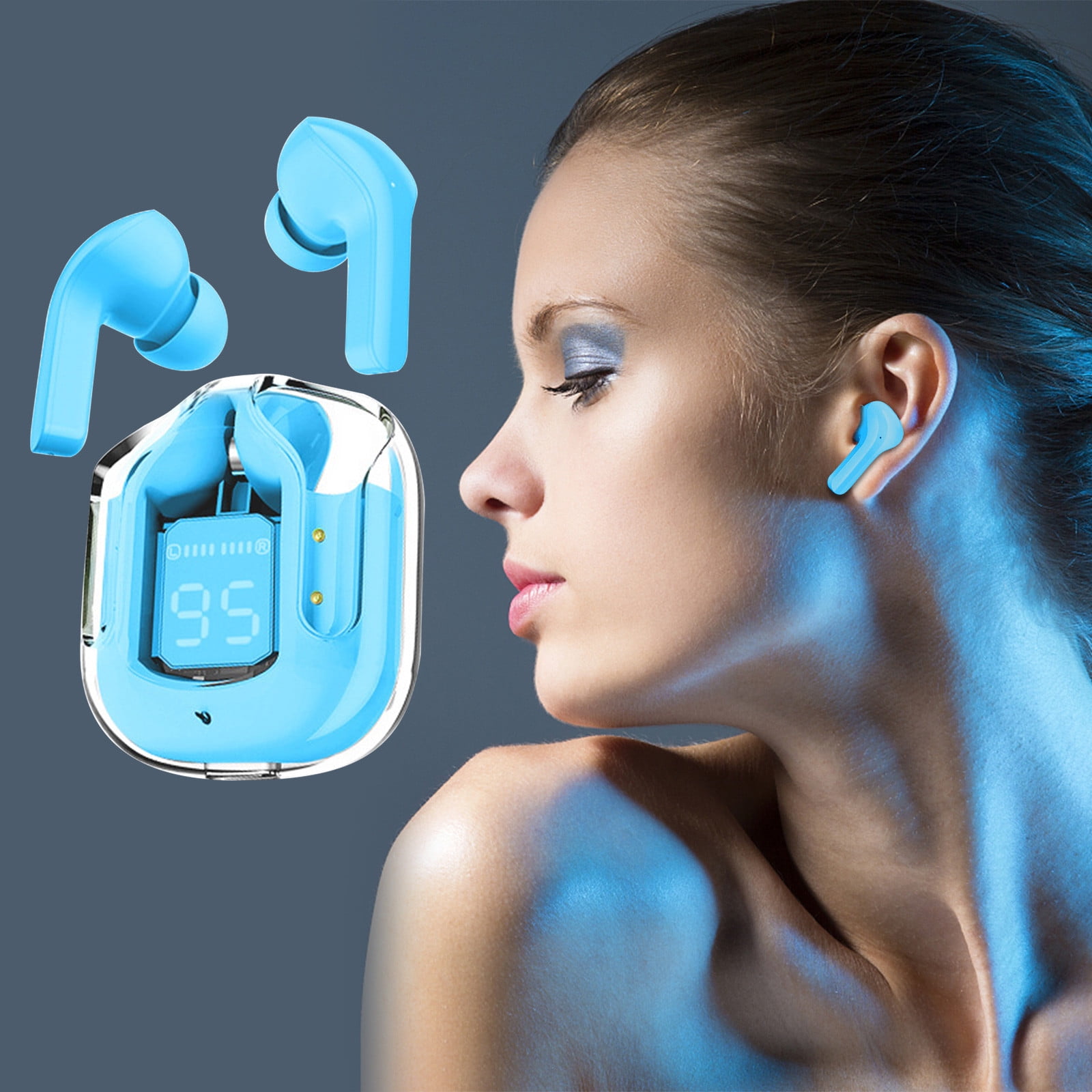 WLAGOOD Wireless Earbuds,Wireless Earbuds,Crystal Earbuds,Transparent ...