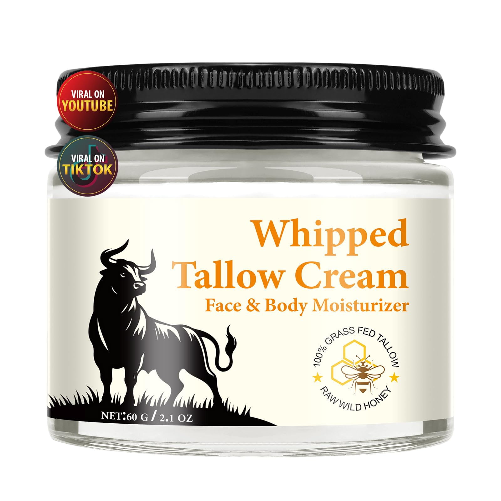 WLCTJIAYOU Beef Tallow for BCA3 Skin - Tallow and Honey Balm for Face - 100% Grass-Fed Beef ...