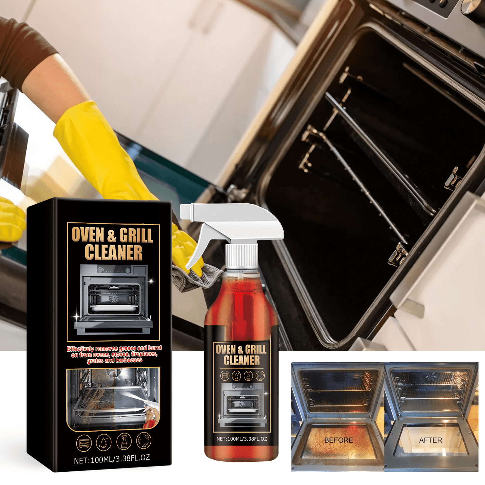 WLDAK Oven Cleaner Spray - Heavy Duty Degreaser for Stove, Grill & Kitchen Appliances - Cuts ...