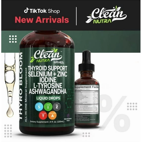 WLDAK Thyroid Support Drops with Selenium Zinc Iodine L-Tyrosine & Ashwagandha, Organic Thyroid ...