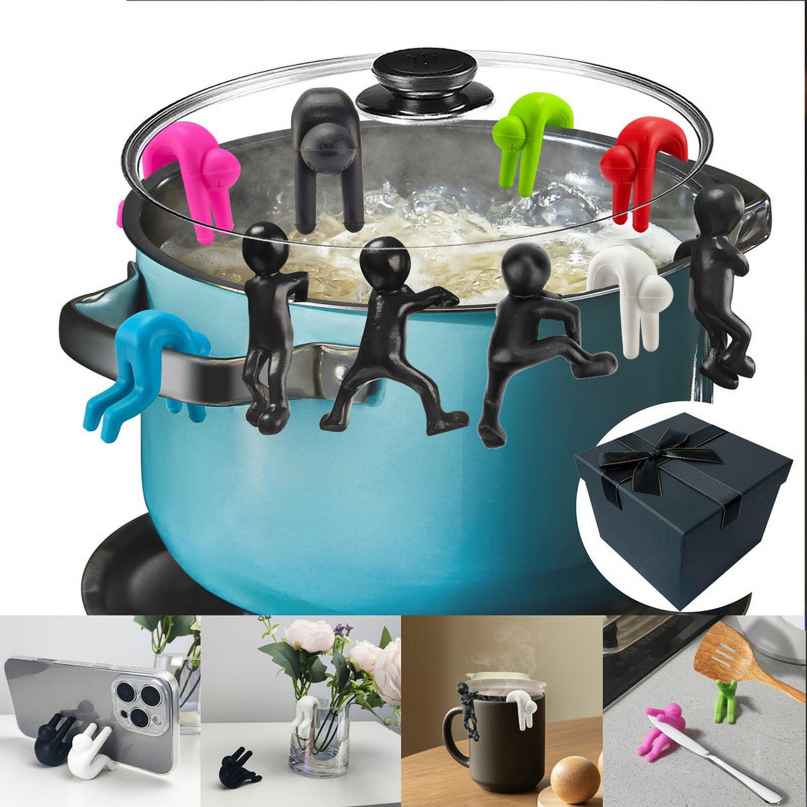 WLDDFF Silicone Pot Lid Lifter, Fun Spill-Proof Kitchen Gadget ...