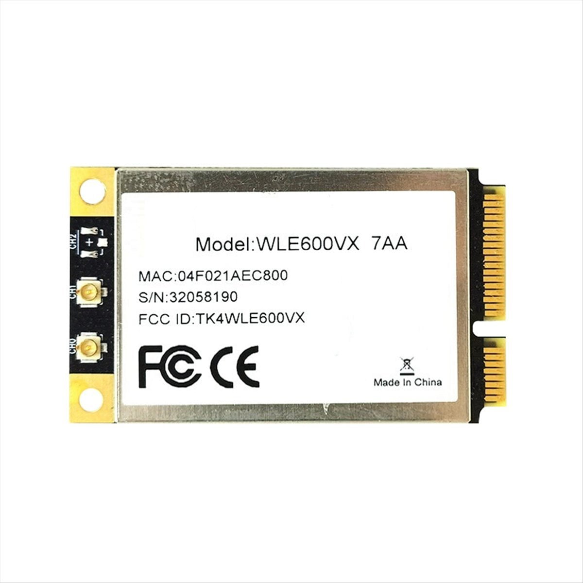 WLE600VX Dual Band 2.4GHz 5GHz 802.11ac/Abgn Mini PCI Express Card MIMO ...