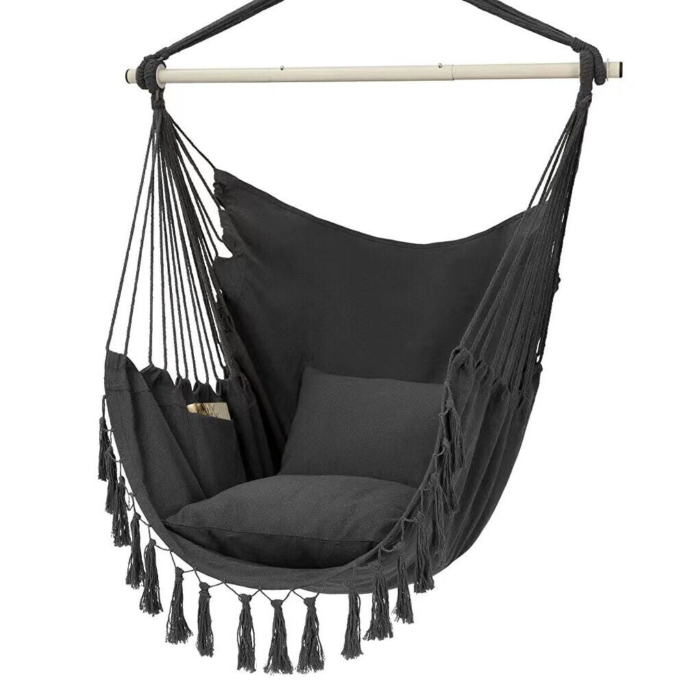 WLGD Hammock Chair Swing Camping Hanging Rope Chair Outdoor Patio Seat ...