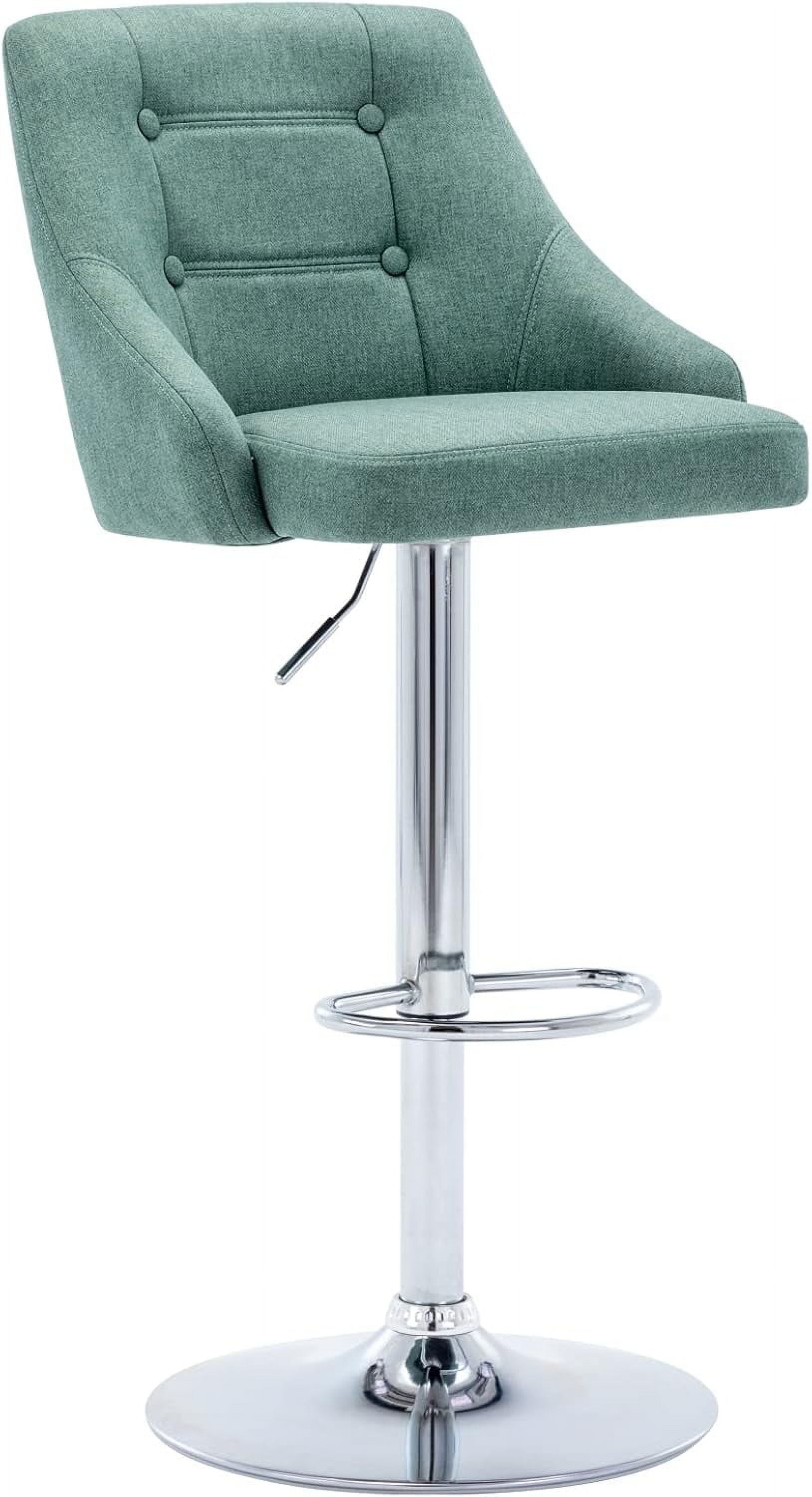 WLGD Swivel Bar Stool with Back, Adjustable Fabric Tufted Barstool ...