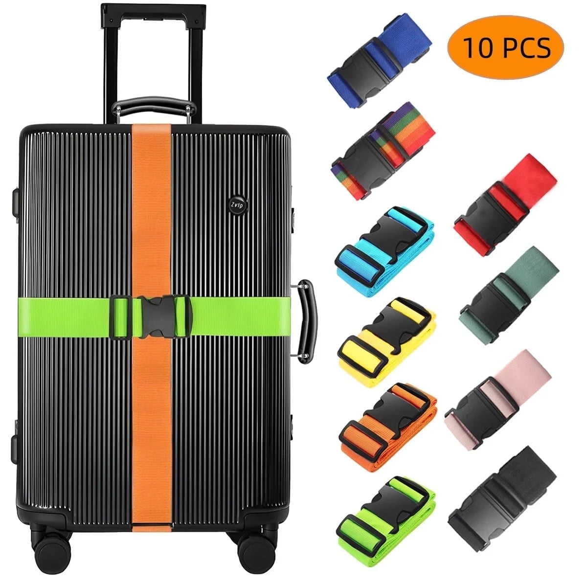WLGJL 10 Pack Luggage Straps 71" Long Belts Keep Suitcase Secure While ...
