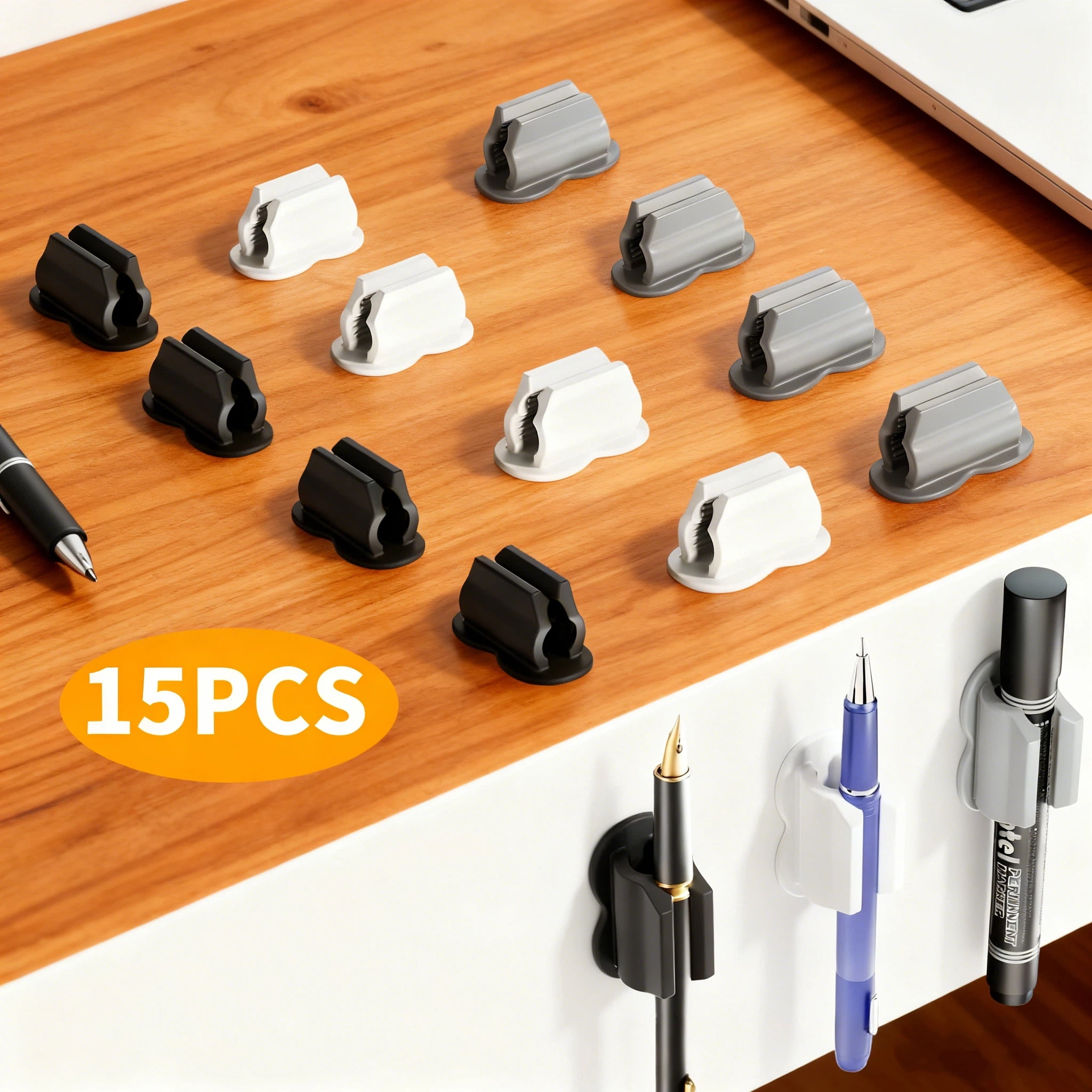 WLGJL 15 pcs Adhesive Pen Holder for Wall Pencil Holder for Desk ...