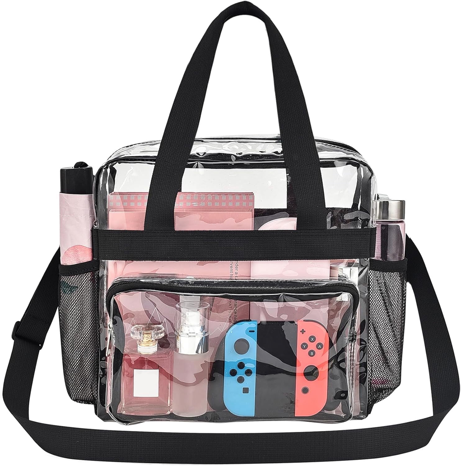 WLGJL 11x5.12x10.6 Clear Tote Bag Clear Bag for Work, Sports Games, Gym ...