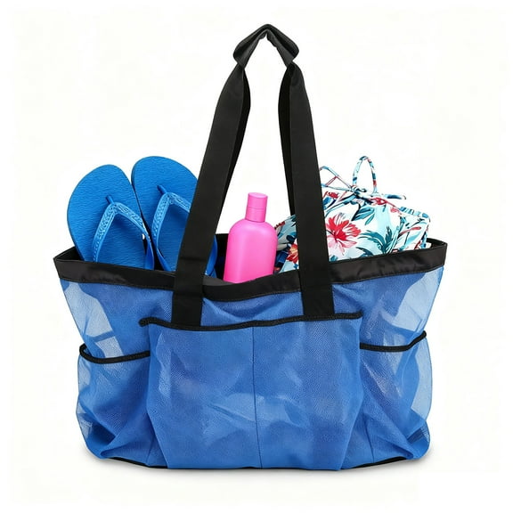 erfcxs Mesh Beach Bags And Extra Large Beach Bag With Zipper And ...